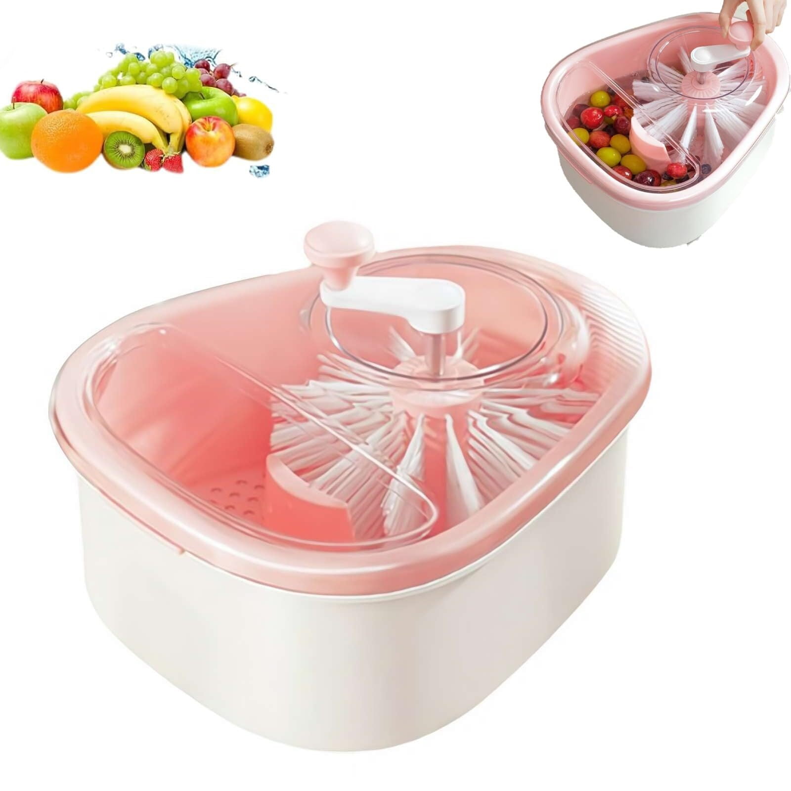 Fruit Cleaner Spinner, Portable Fruit Scrubber with Lid, Fruit Cleaner ...