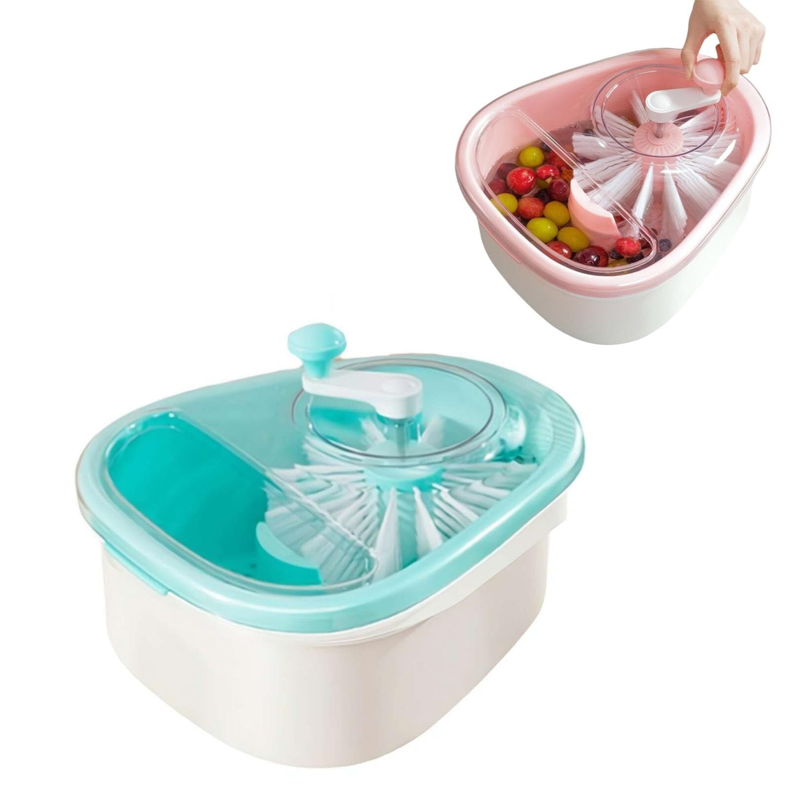 Fruit Cleaner Spinner,Portable Fruit Scrubber with Lid,Fruit and ...