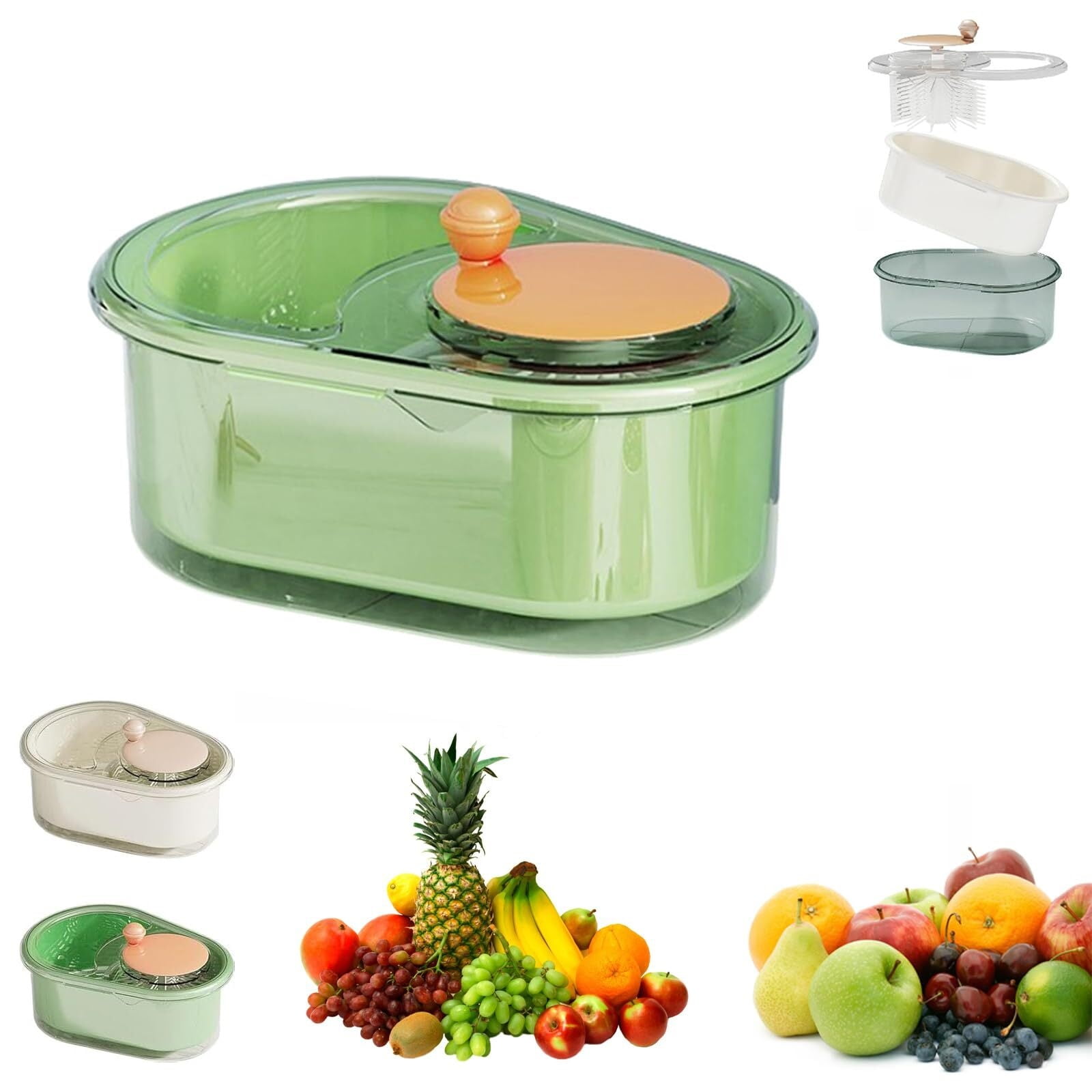Fruit Cleaner Spinner,Portable with Lid Vegetable Washing Machine ...