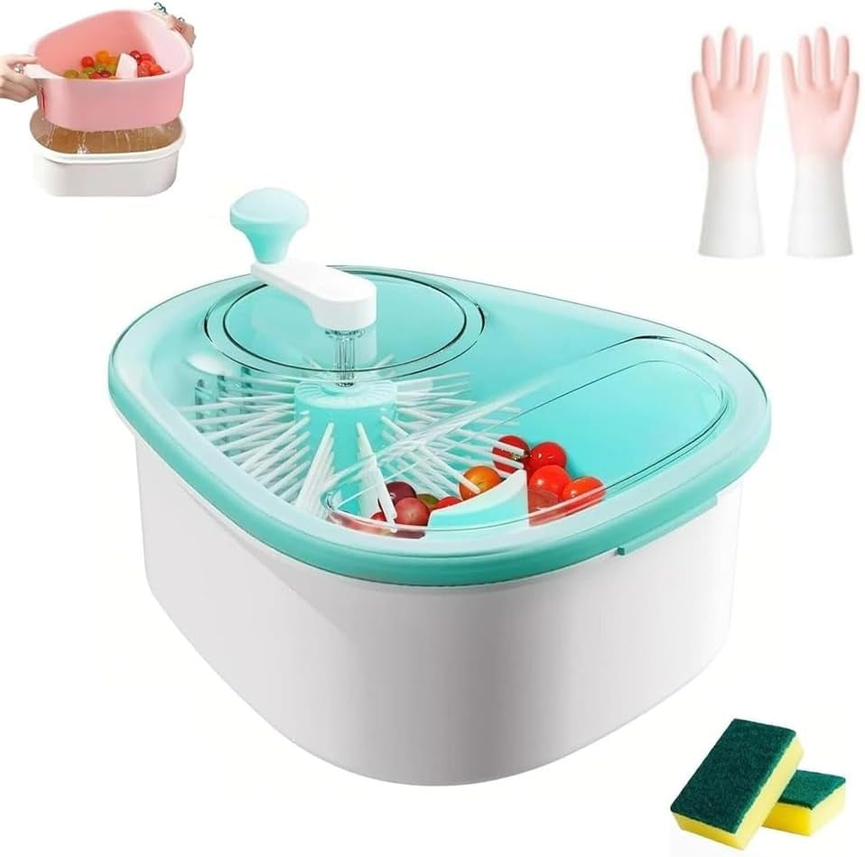 Fruit Cleaner Spinner, Strawberry Berry Washer Spinner Bowl, Large ...