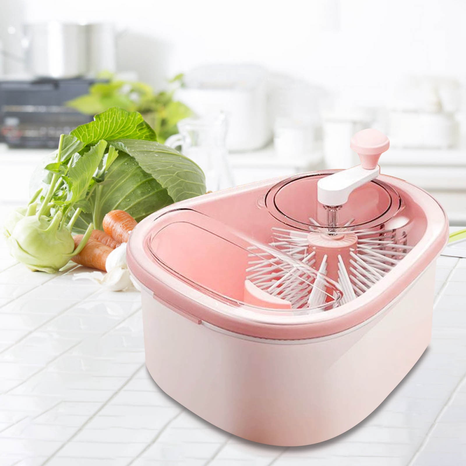 Fruit Cleaner Spinner, Upgrade Fruit Scrubber with Lid Scrubber, Fruit ...