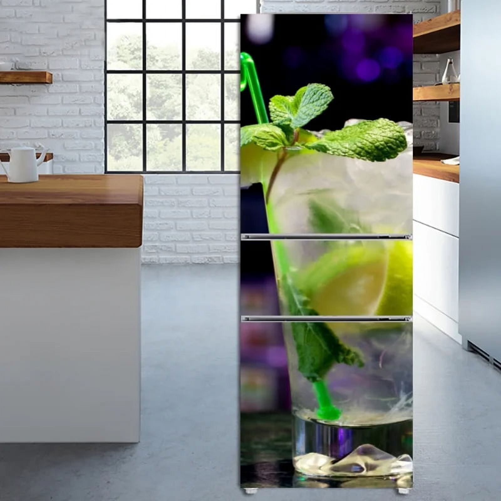 Fruit Cocktail Print Refrigerator Decorative Stickers PVC Waterproof ...