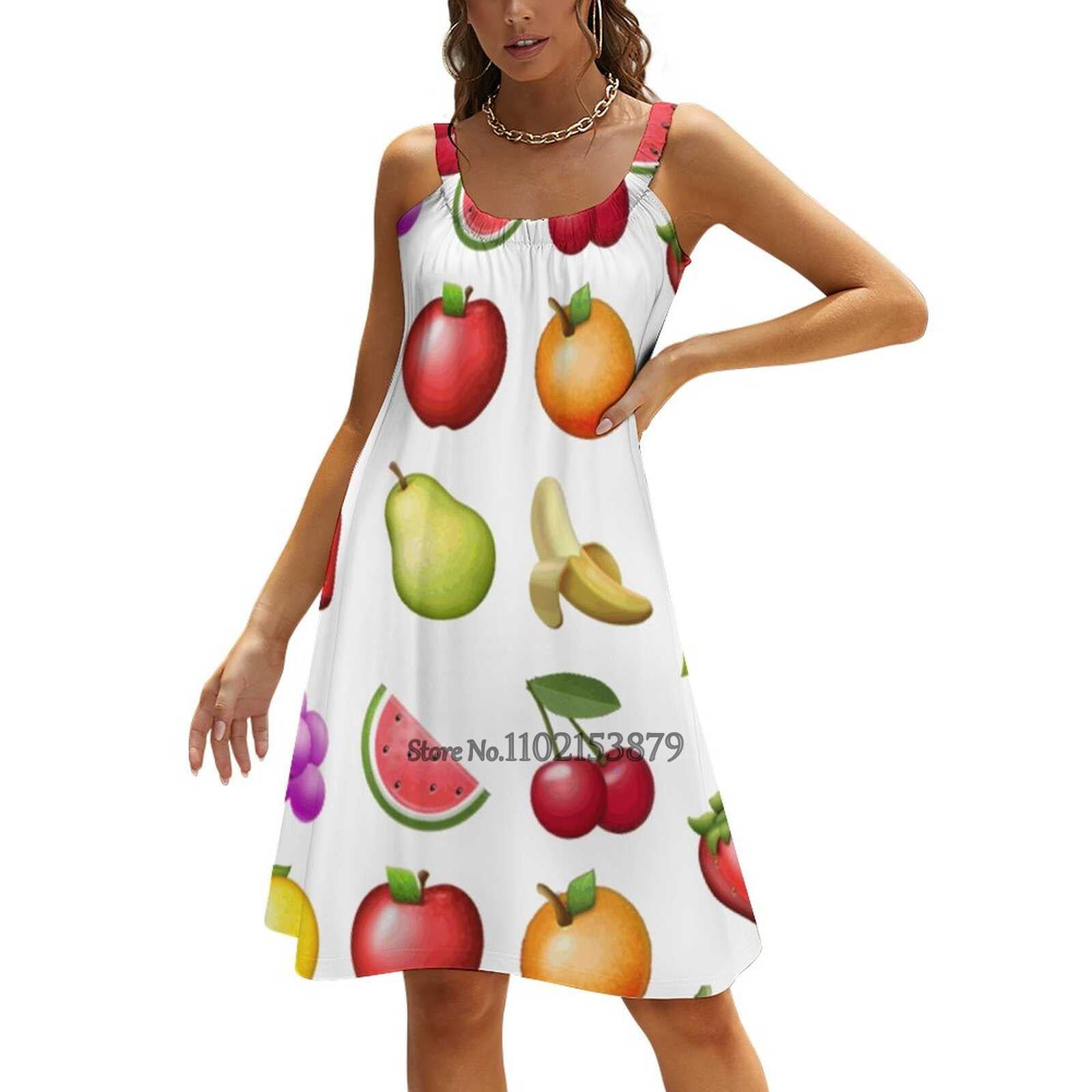 Fruit Collection Sticker Pack Back Lacing Backless Dress Square Neck ...