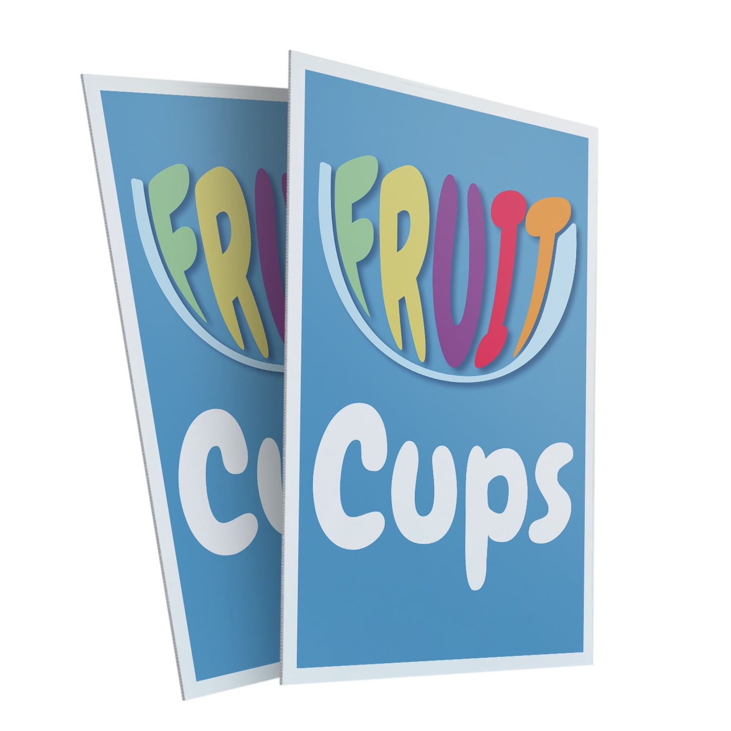Fruit Cups (2-Pack) 24 Inch x 36 Inch Plastic Signs | Sign Insert 4mm ...