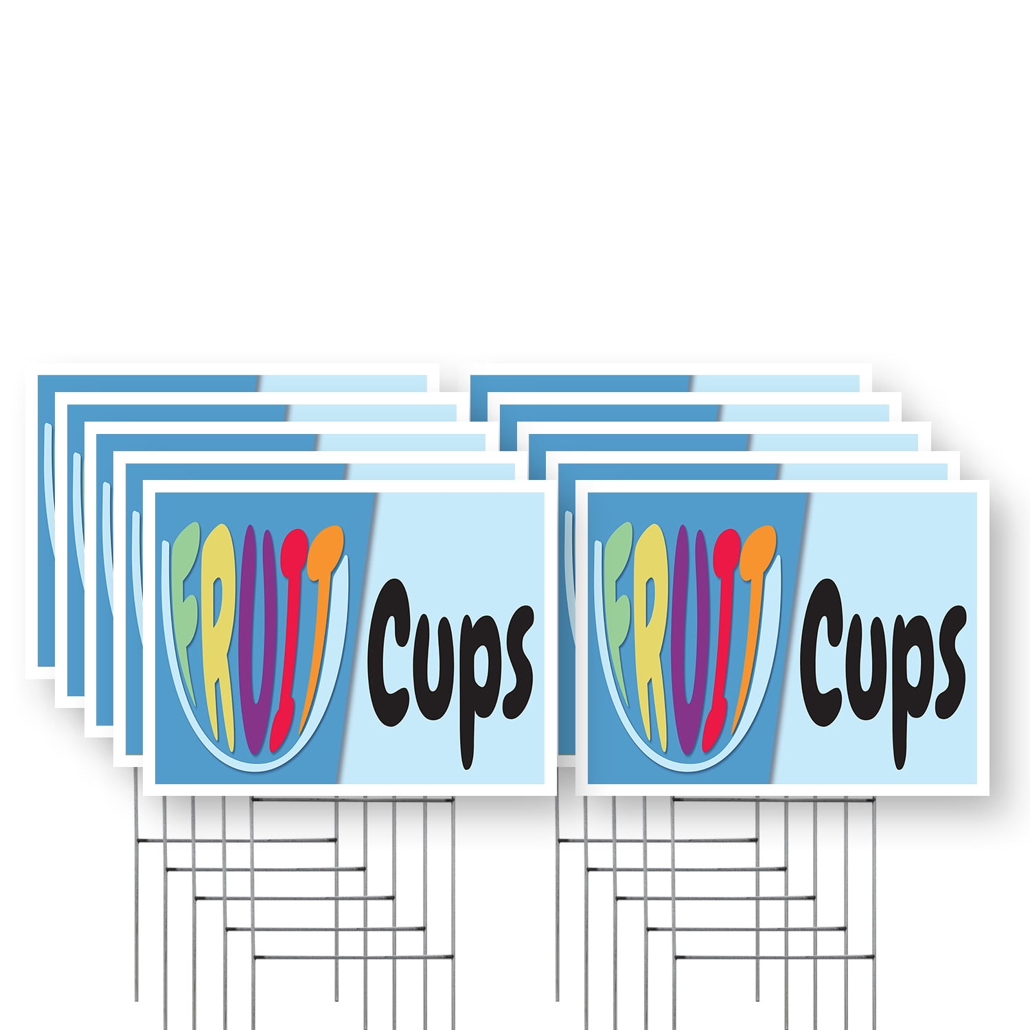 Fruit Cups Yard Sign 10 Pack of 12 Inch x 16 Inch Single Sided ...