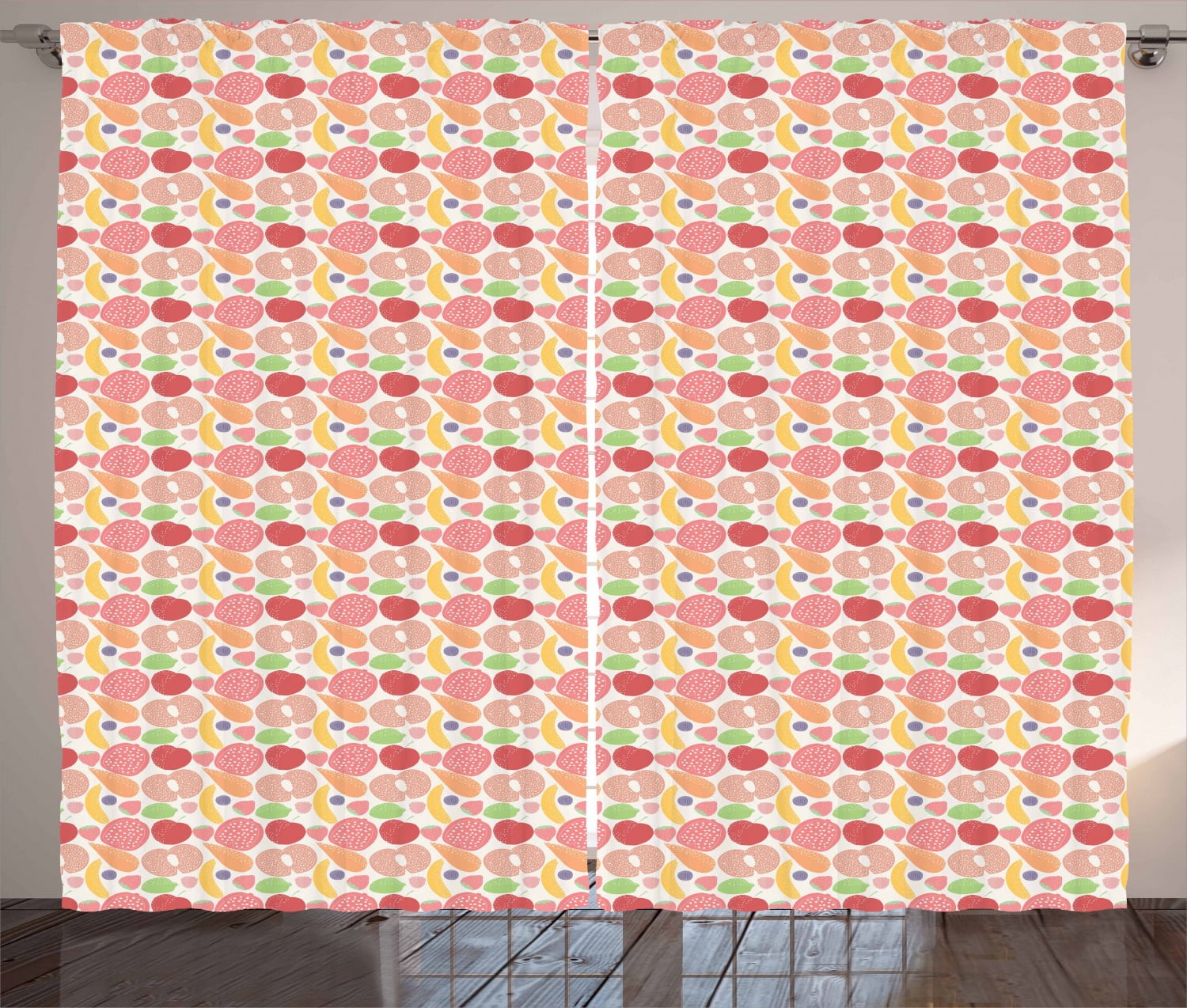 Fruit Curtains 2 Panels Set, Healthy Snacks Fruits and Vegetables Theme ...