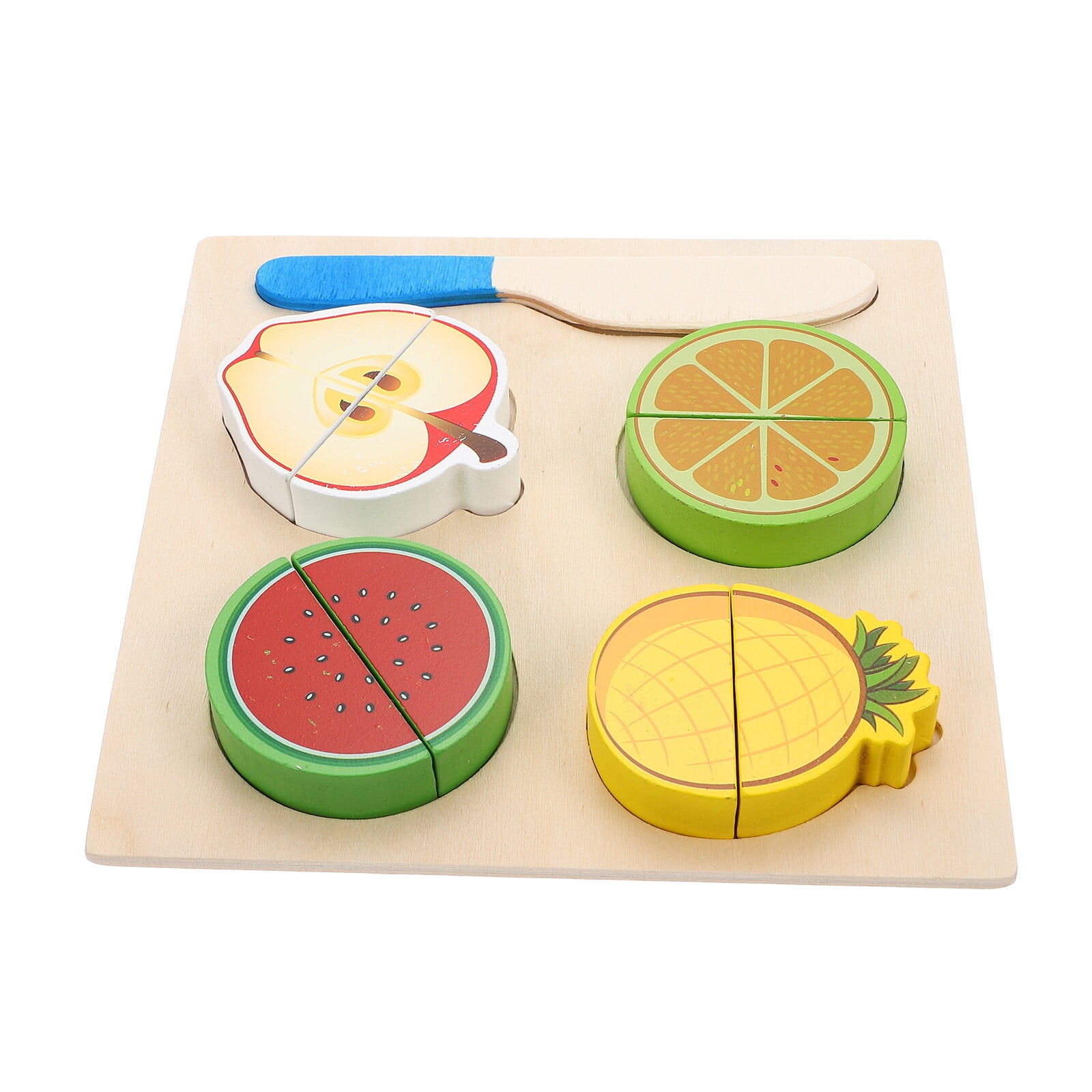 Fruit Cut DIY Puzzle Kids Toy Toddler Puzzles Wood Fruits Cutting ...
