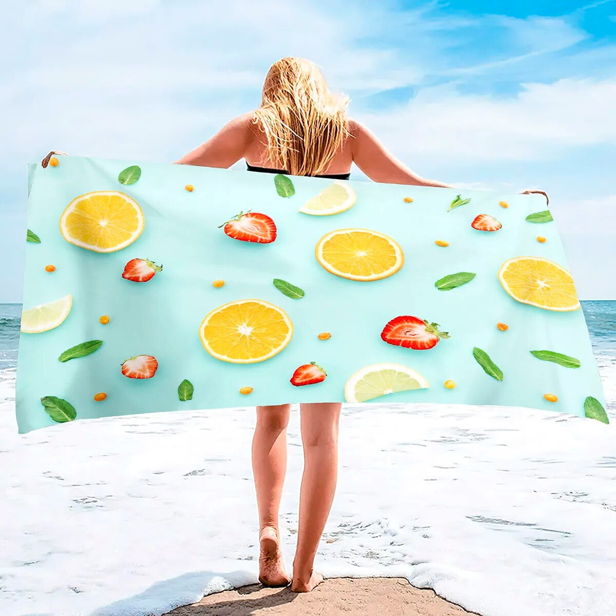 Fruit Cute Print Summer Beach Towels Oversized Pool Bath Spa Microfiber ...