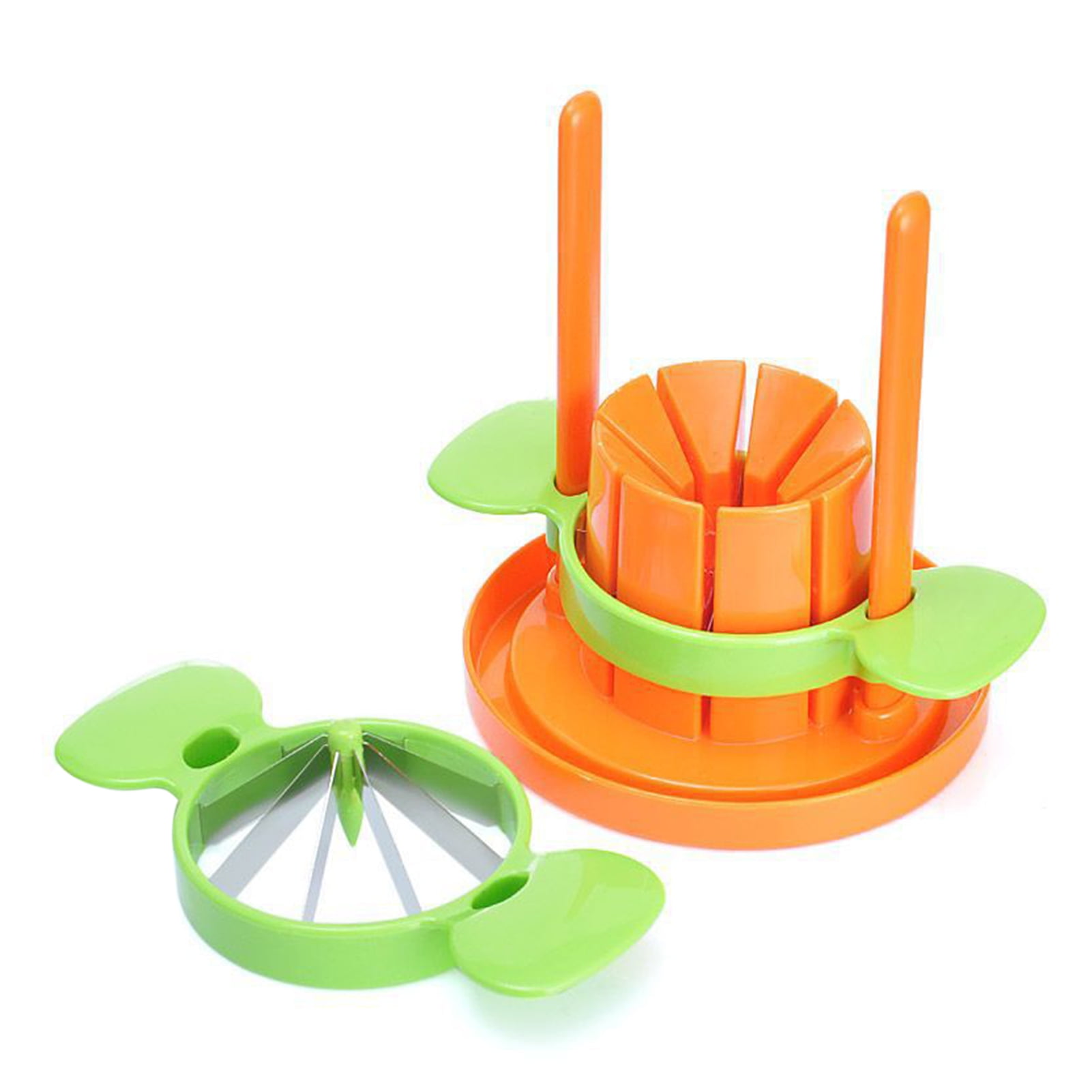 Fruit Cutter 8 Slices Stainless Steel Blades Chopper with Juice Groove ...