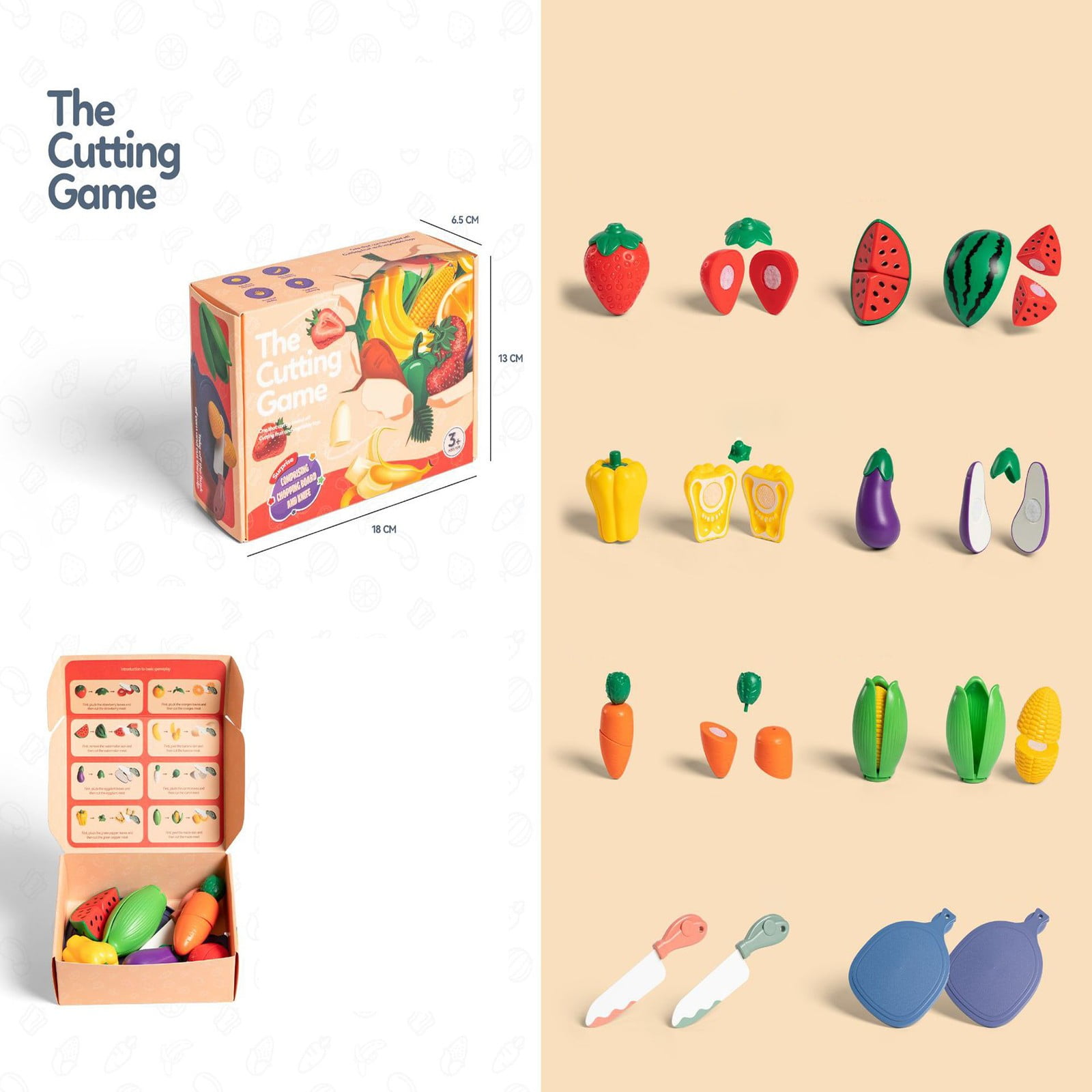 Fruit Cutting Simulation Toy, Kitchen Food Play Set, 8-Piece Set ...