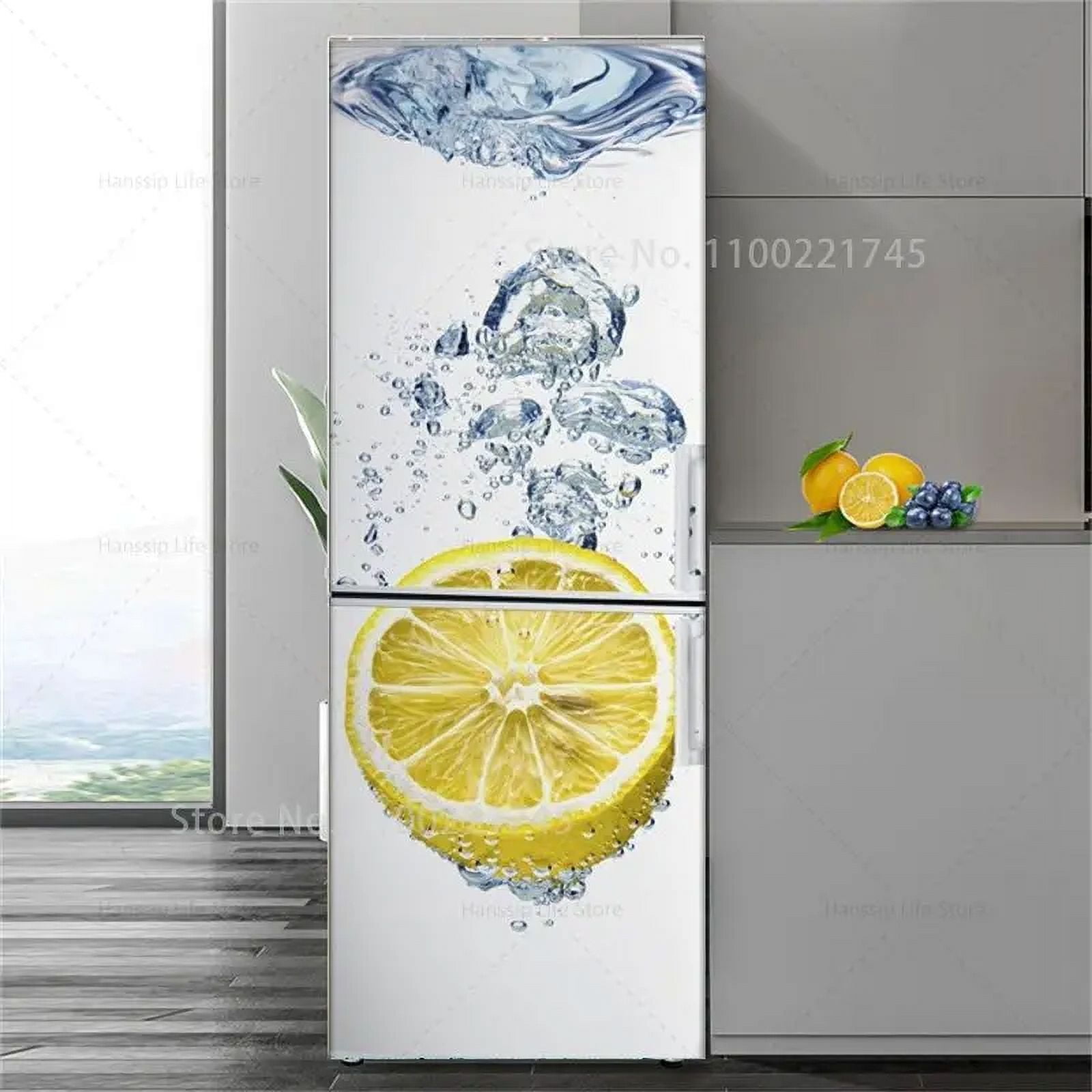 Fruit Dessert Fridge Cover Mural Sticker Waterproof PVC Delicious Cake ...