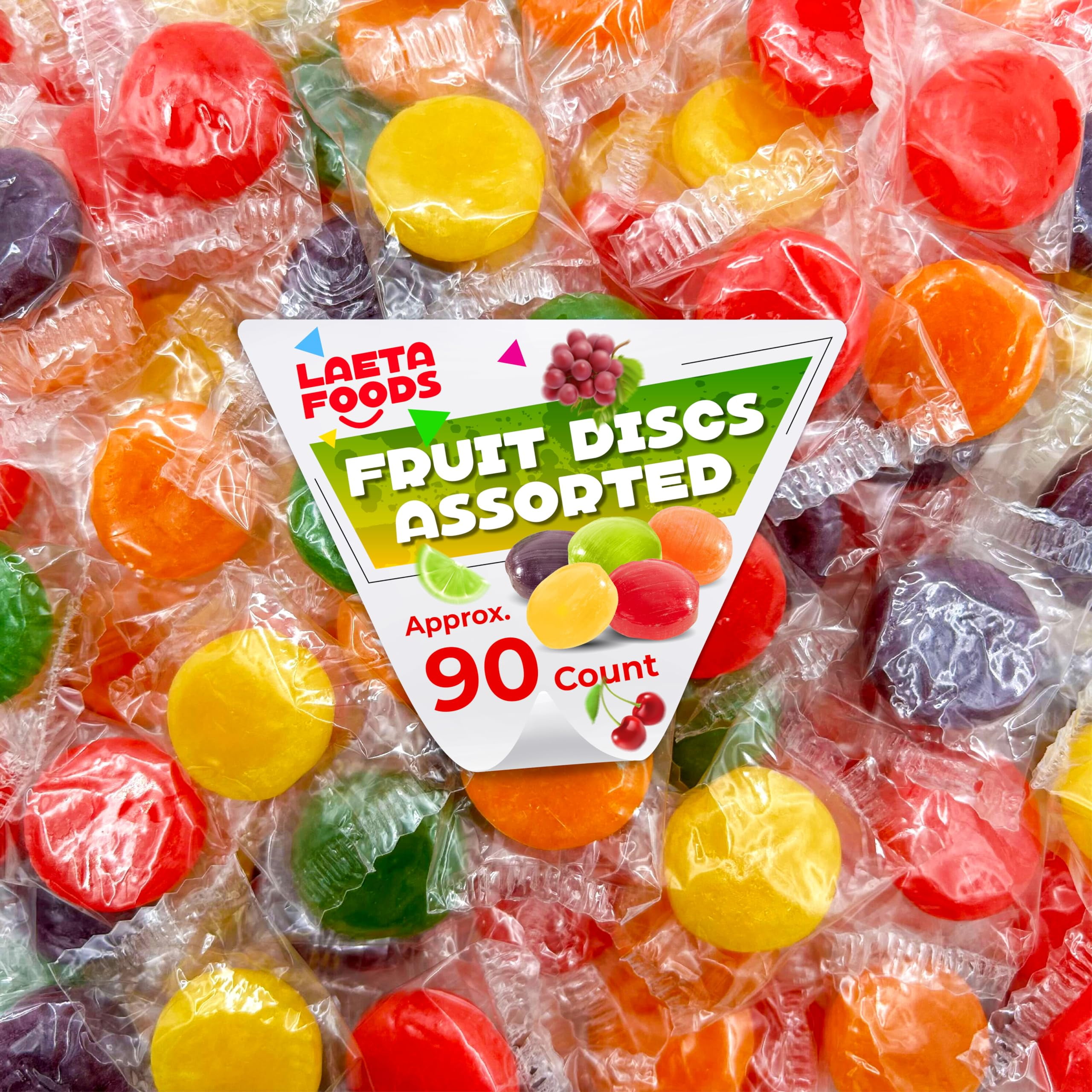 Fruit Discs Assorted Hard BCF26 Candy, Individually Wrapped (1 Pound ...