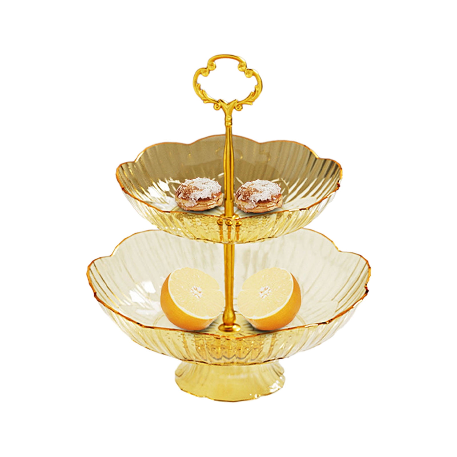Fruit Dish Decorative Tray Tray Easy to Clean Double Layer Fruit Tray ...