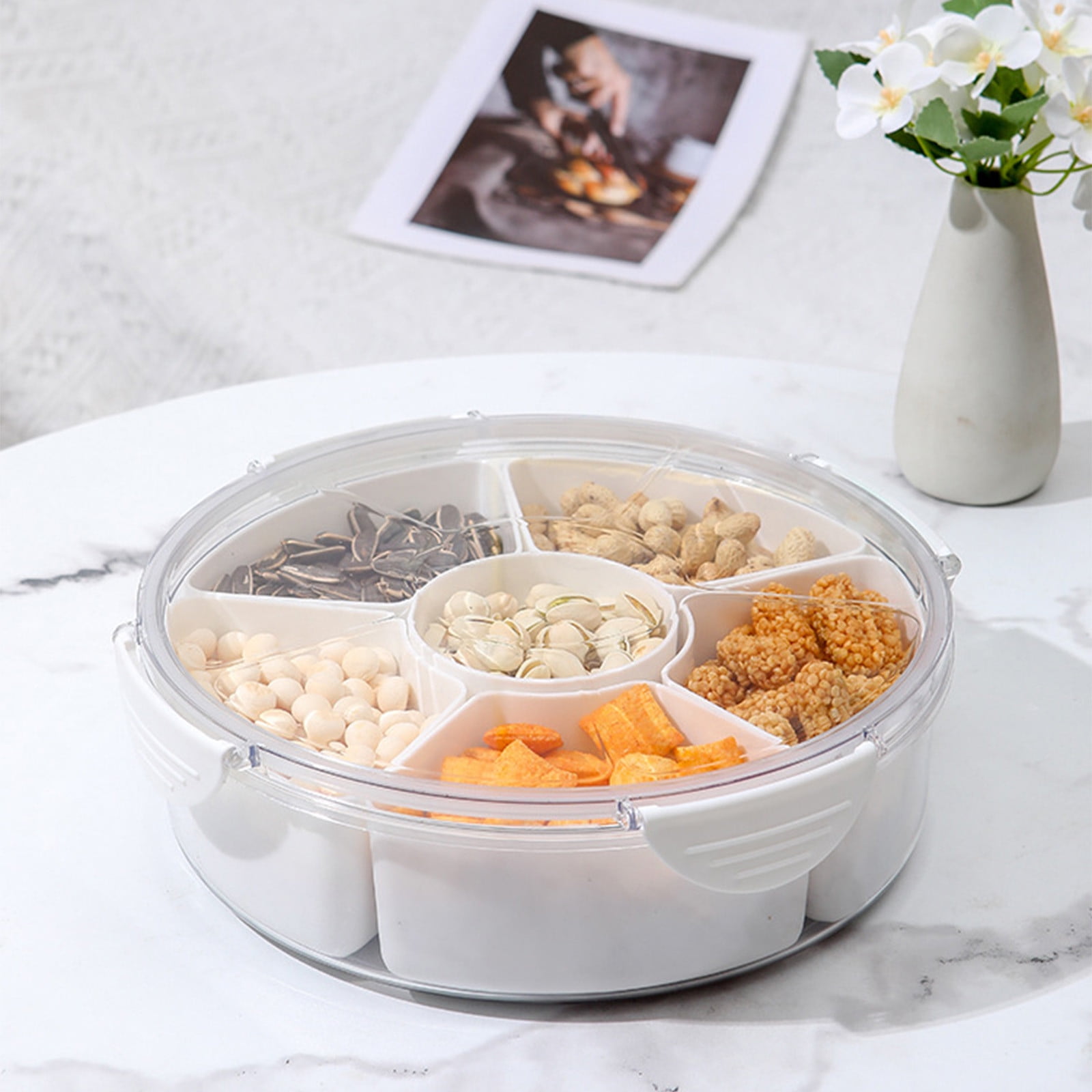 Fruit Display Tray, Home Living Room Candy Box, Multi-compartment Lid ...