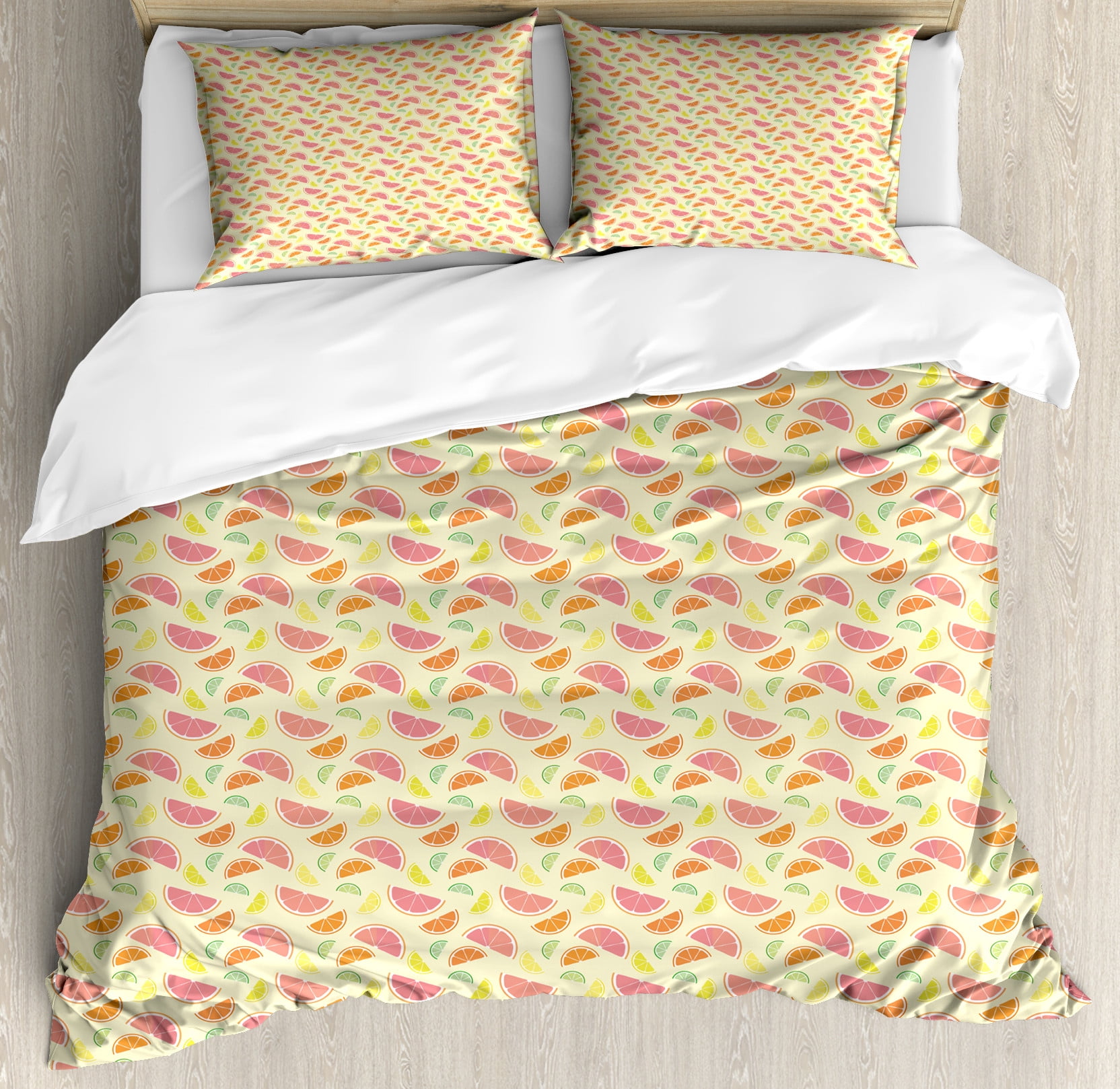 Fruit Duvet Cover Set, Colorful Citrus Pattern with Lime Grapefruit ...