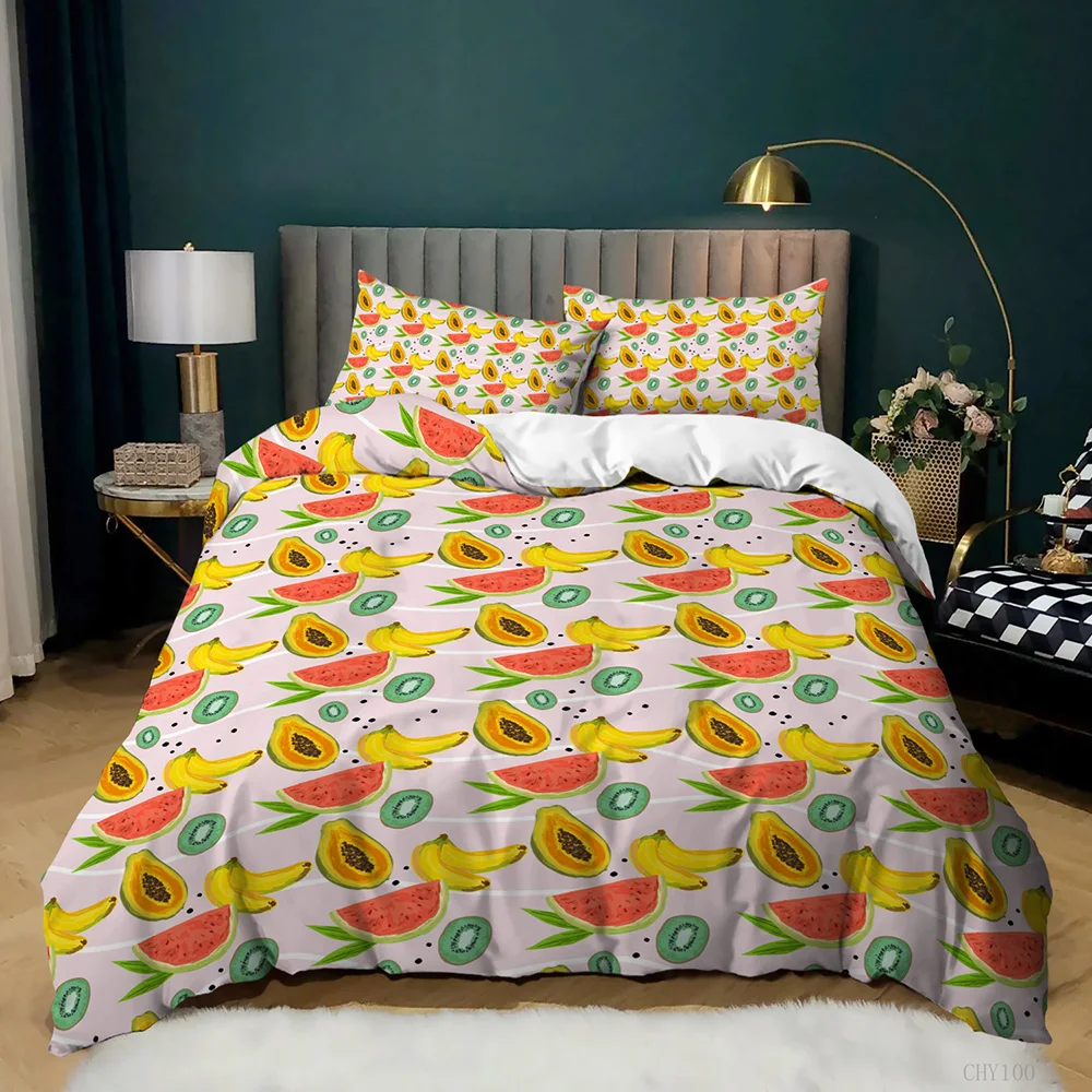 Fruit Duvet Cover Set Orange Bedding Set for Teens Girls Women Cute ...