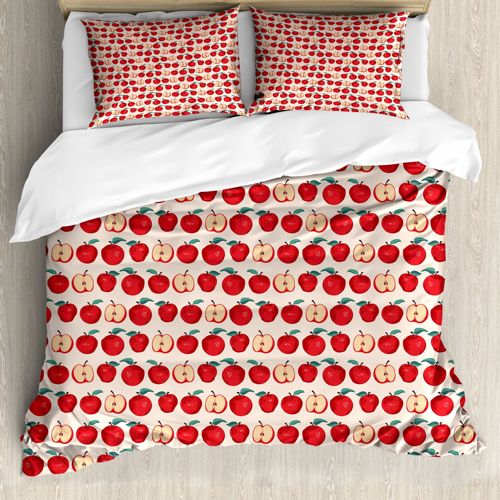 Fruit Duvet Cover Set, Vintage Art Style Inspired Whole and Half Sliced ...