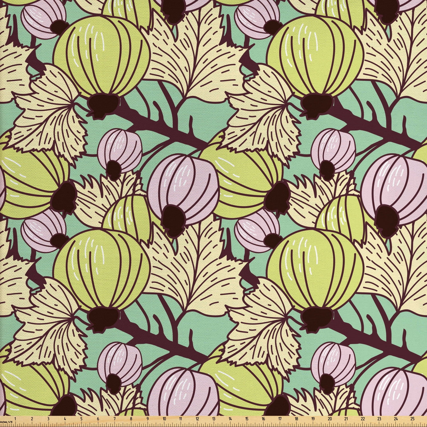 Fruit Fabric by the Yard, Illustration of Currant Berries and Leafs on ...
