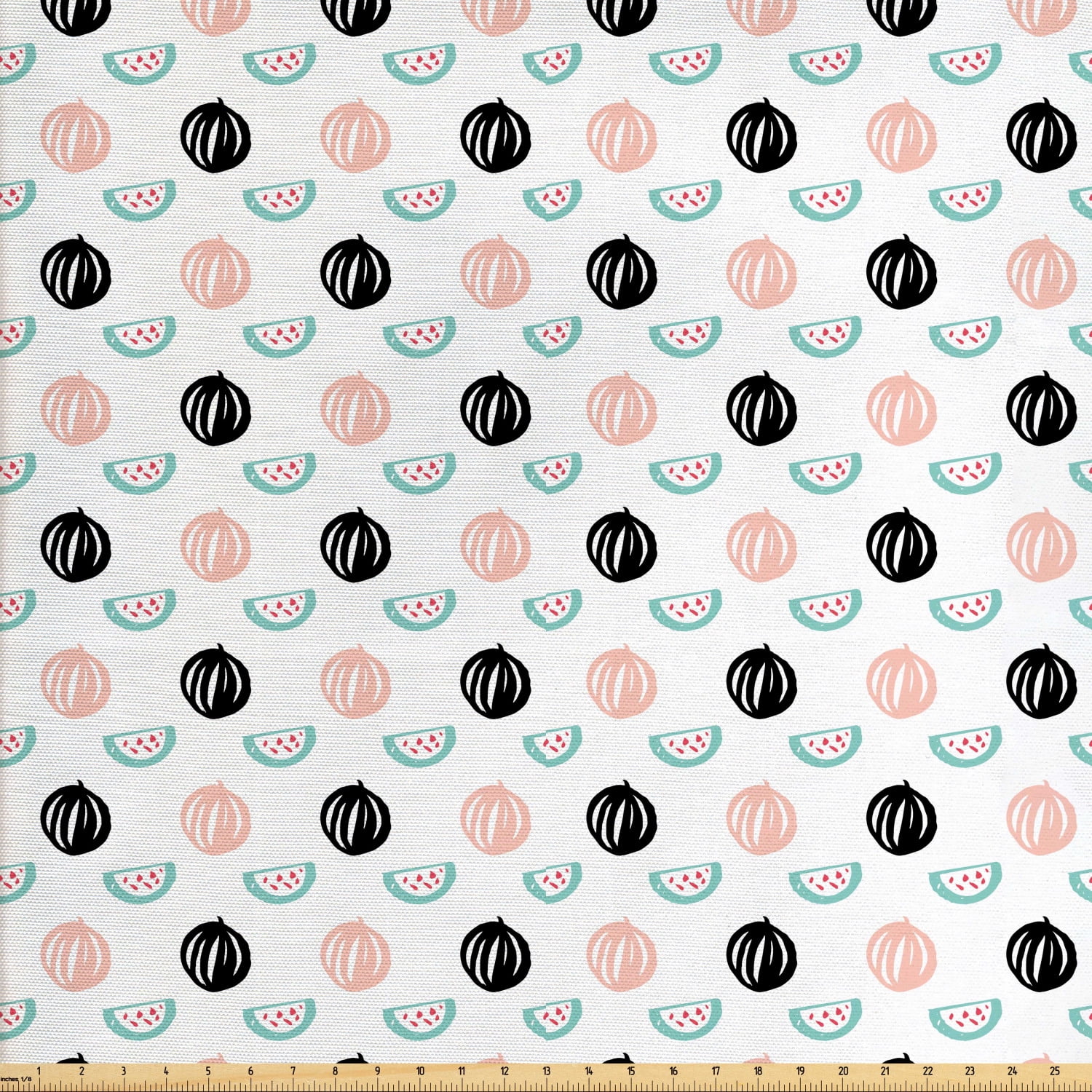 Fruit Fabric by the Yard, Simple Pattern of Hand Painted Watermelon ...