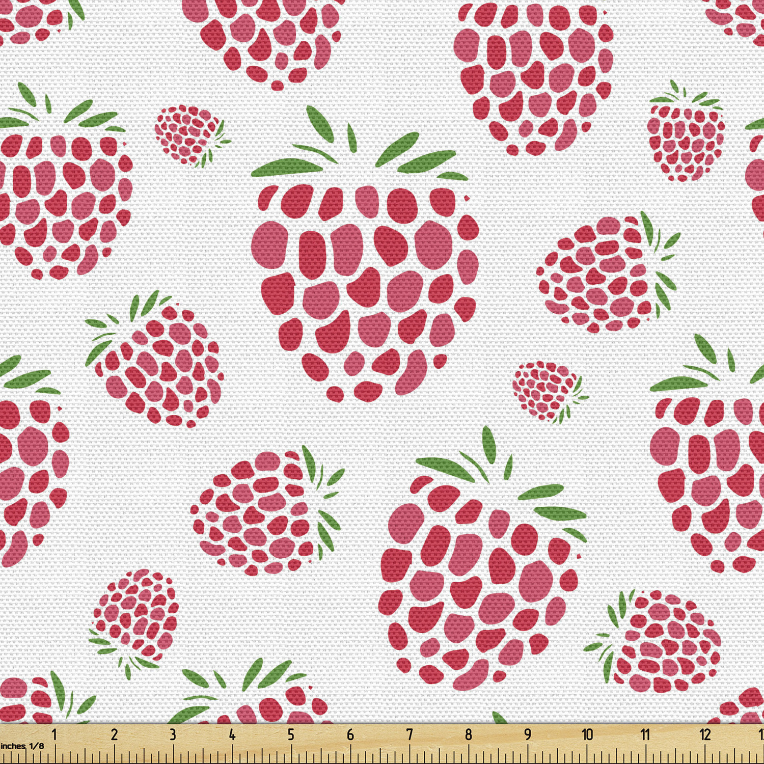 Ambesonne Fruit Fabric by the Yard Upholstery, Raspberries Pattern, 1 ...