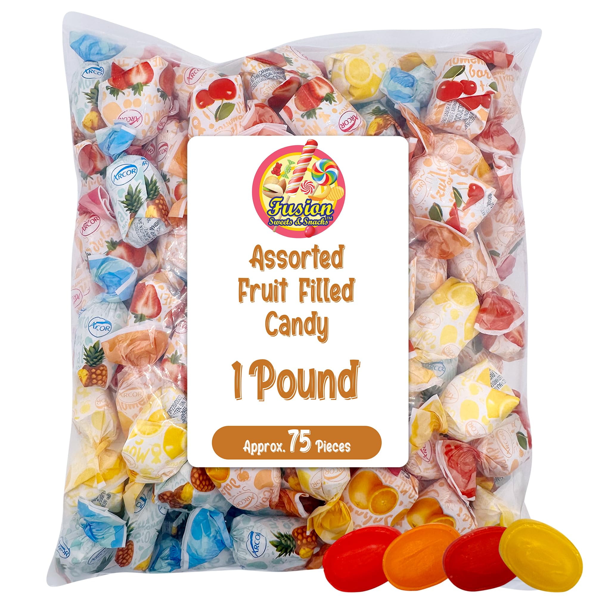 Fruit Filled Candy - DMF15 Assorted 1 Pound Bulk Bag, Arcor Bon Bon ...