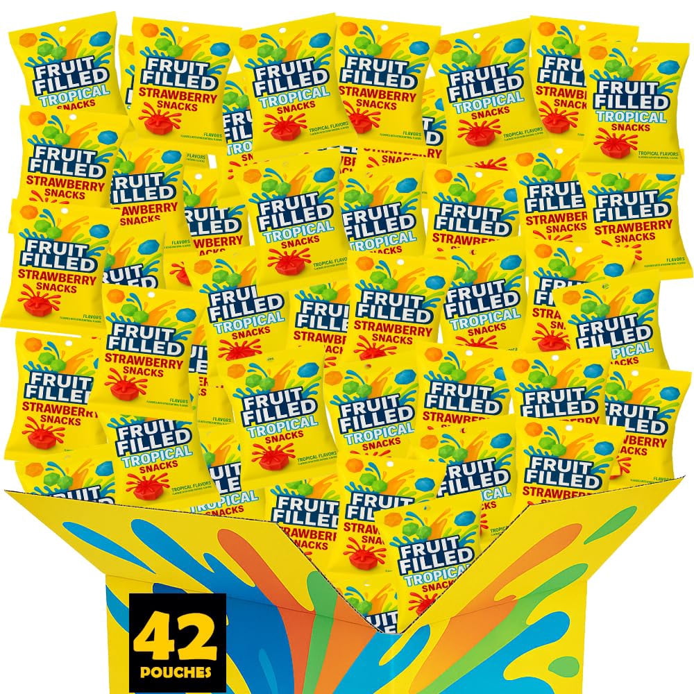 Fruit Filled Gushers Chewy Snacks, Burst of Juicy Flavor 42 Pouches ...