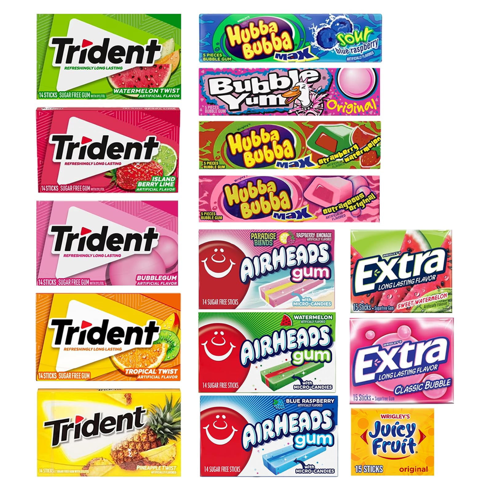 Fruit Flavored Chewing Gum BCF26 Variety Pack by D.F. LUXURY - 15 ...