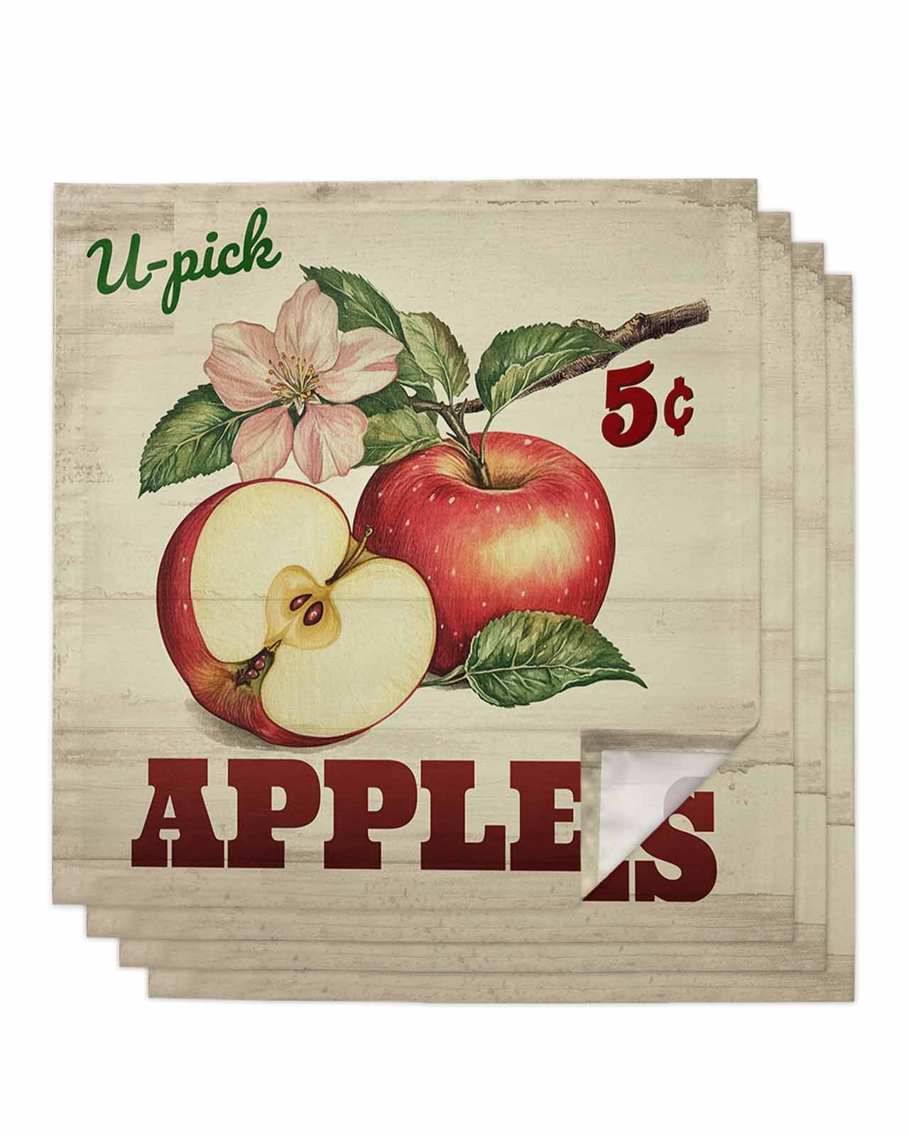 Fruit Floral Cloth Napkins Set of 4 Reusable Dinner Napkins, Farmhouse ...