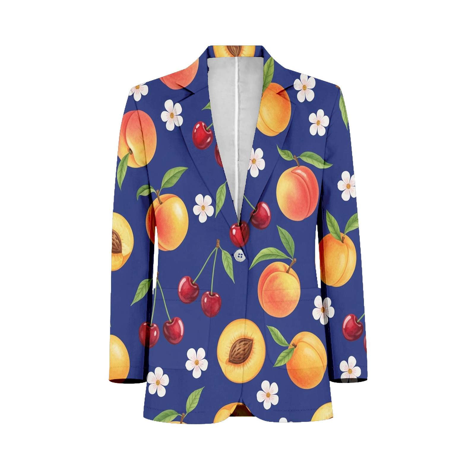 Fruit Floral Pattern Print Mens Suits Shawl Collar Slim Fit Suit Mens ...