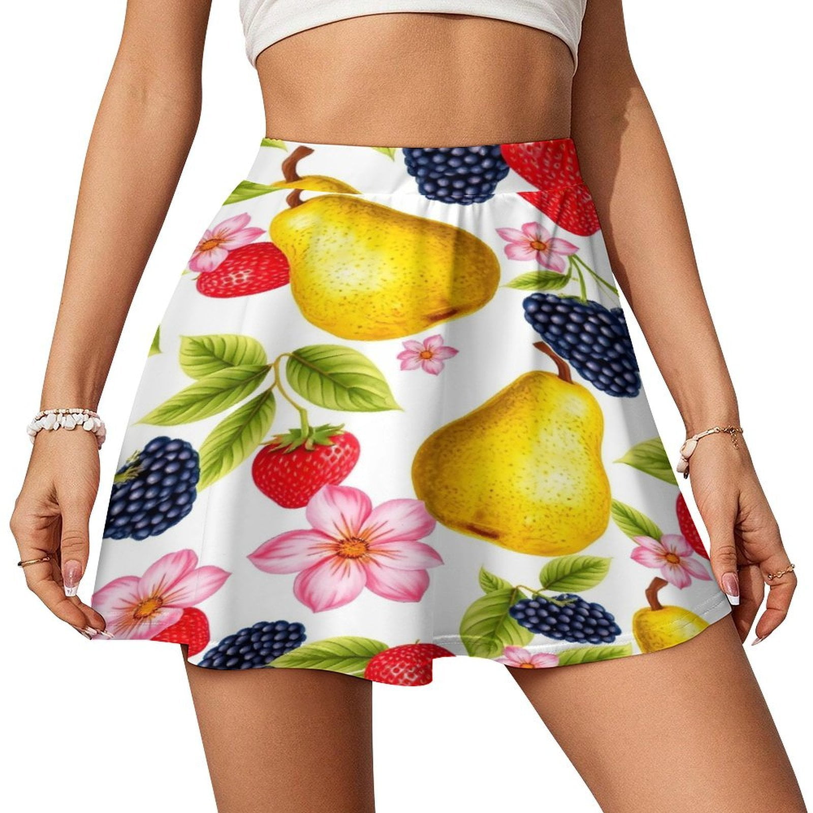 Fruit Floral Pattern Skirt Women Cute Mini Skirts High Waist Design ...