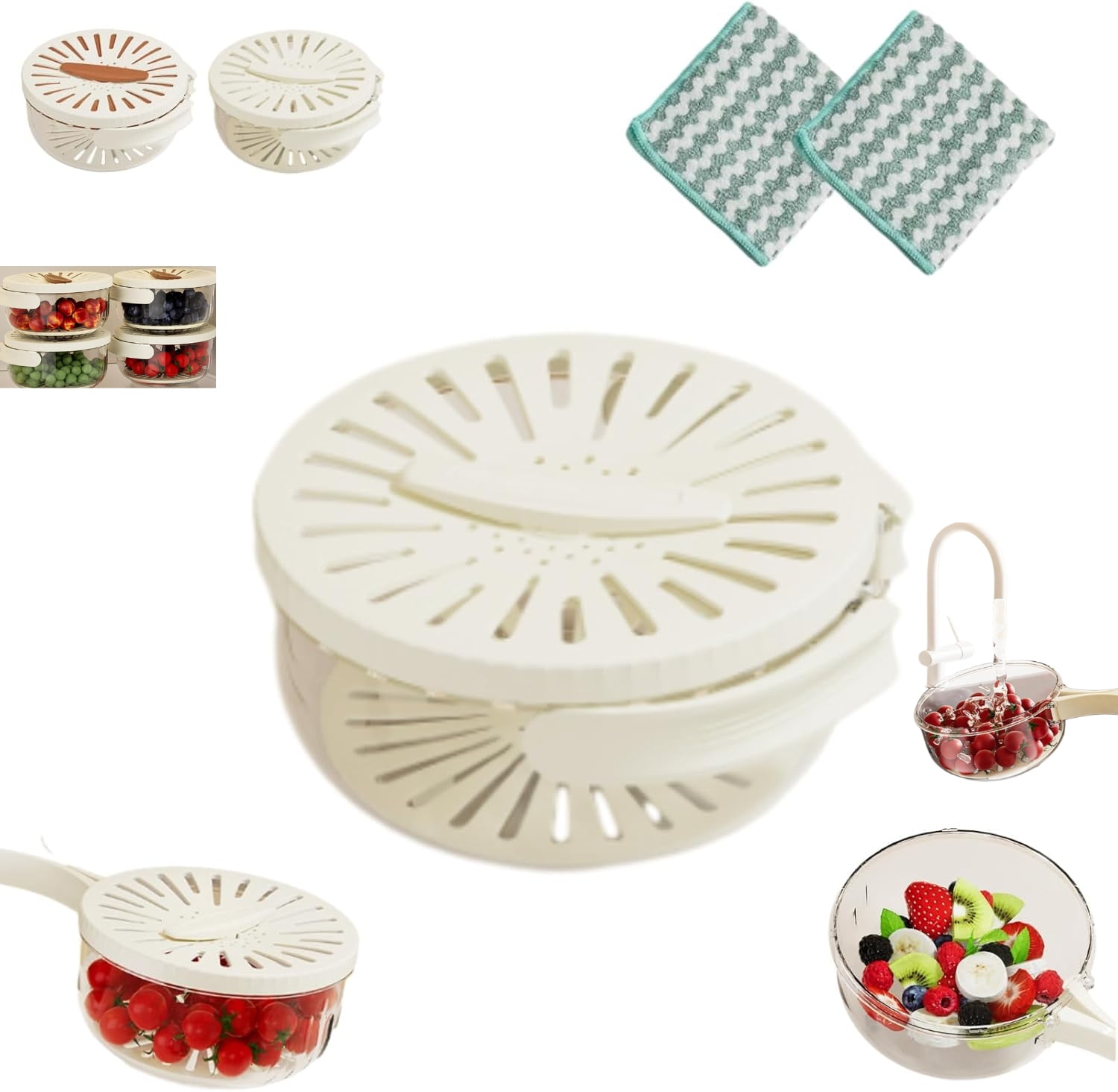 Fruit Fly Proof Bowl with Mesh Basket, Fly Proof Fruit Basket Stackable ...