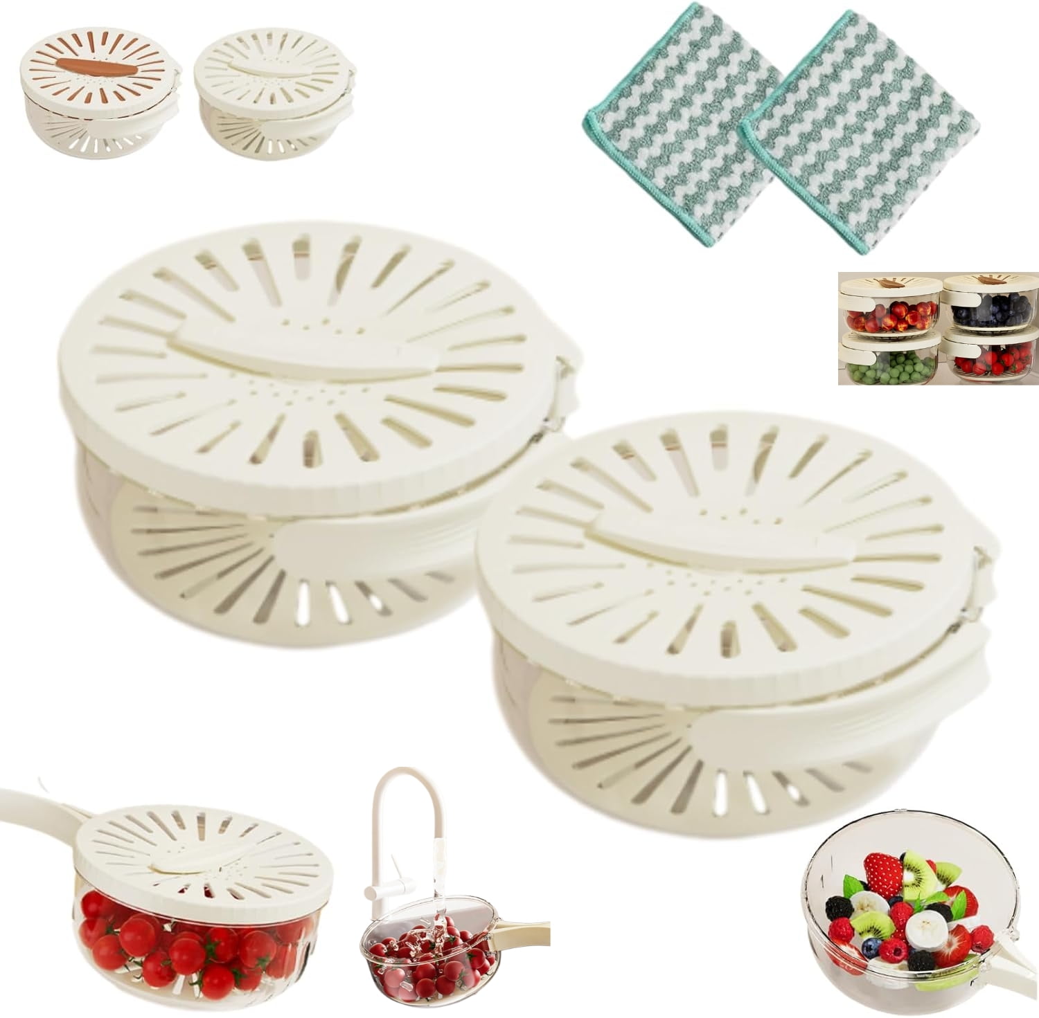 Fruit Fly Proof Bowl with Mesh Basket, Fly Proof Fruit Basket Stackable ...