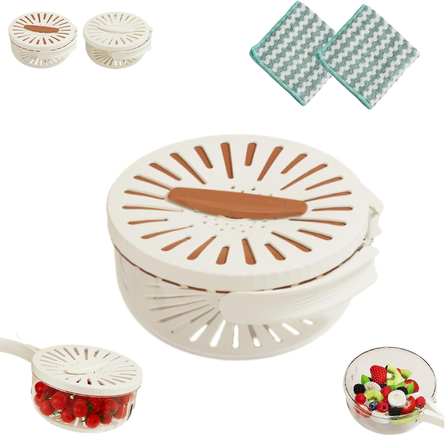 Fruit Fly Proof Bowl with Mesh Basket, Fly Proof Fruit Basket Stackable ...