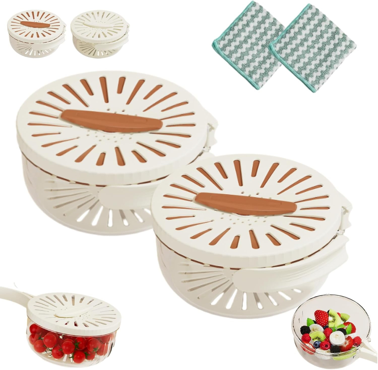 Fruit Fly Proof Bowl with Mesh Basket, Fly Proof Fruit Basket Stackable ...