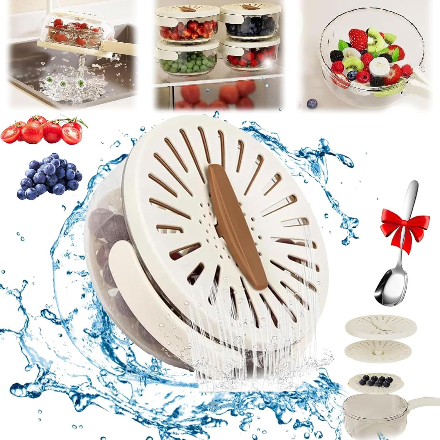 Fruit Fly Proof Fruit Basket Stackable Wooden Lid, Fruit Fly Proof Bowl ...