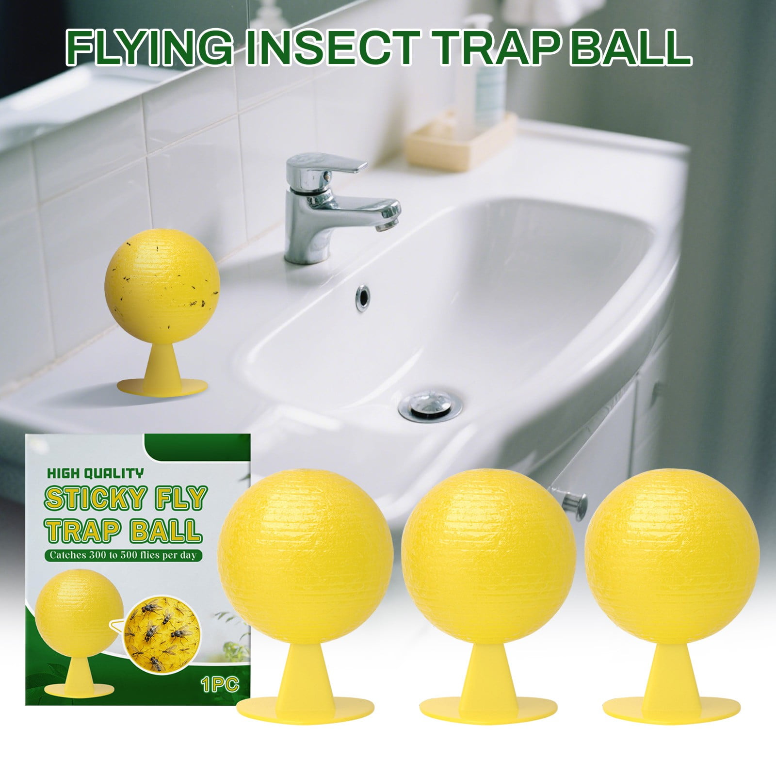 Fruit Fly Trap Ball Multi-Purpose Sticky Citrus-Shaped Flying Insect ...