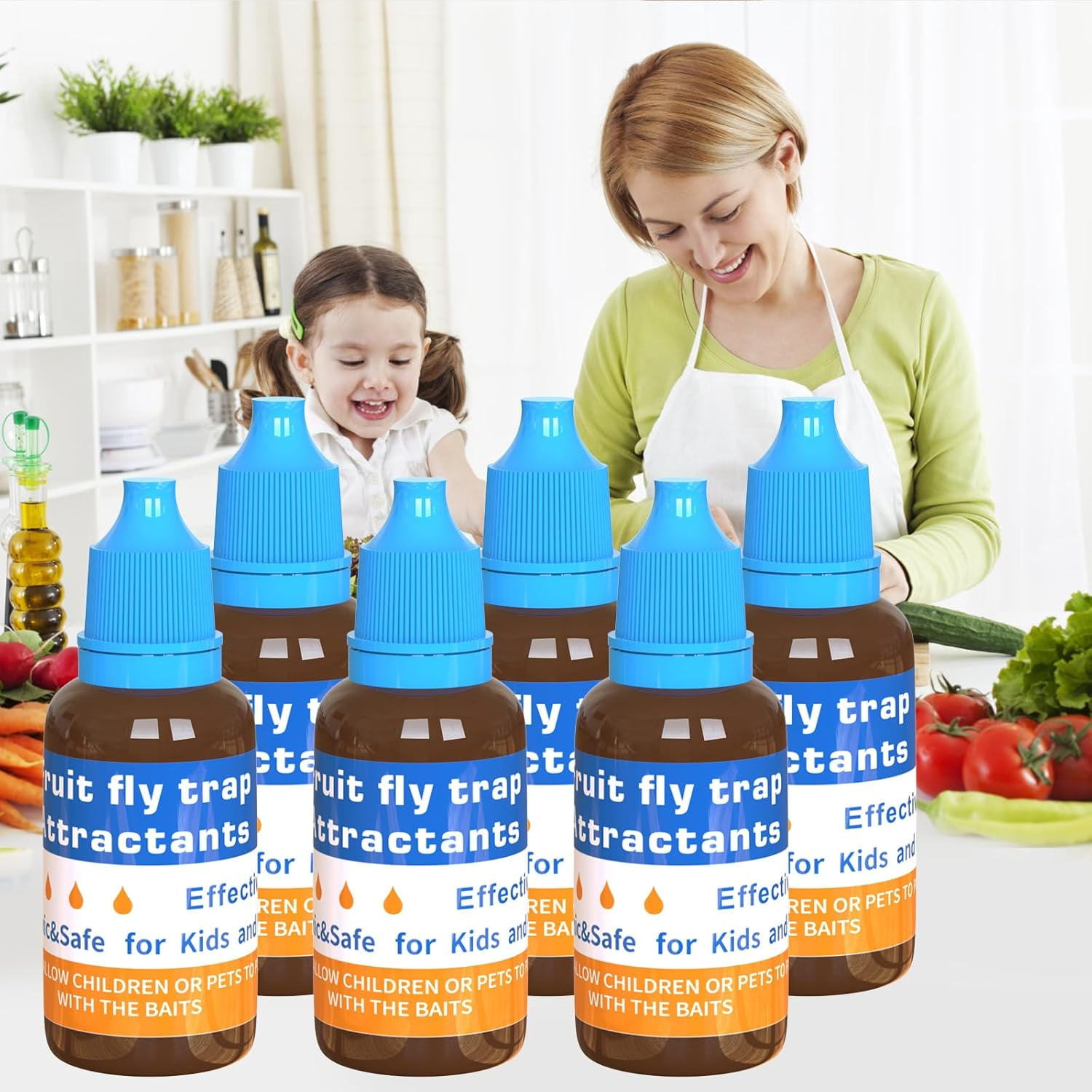 Fruit Fly Trap Refill Liquid Replacement Only 6 Packs- Liquid Fly Traps ...