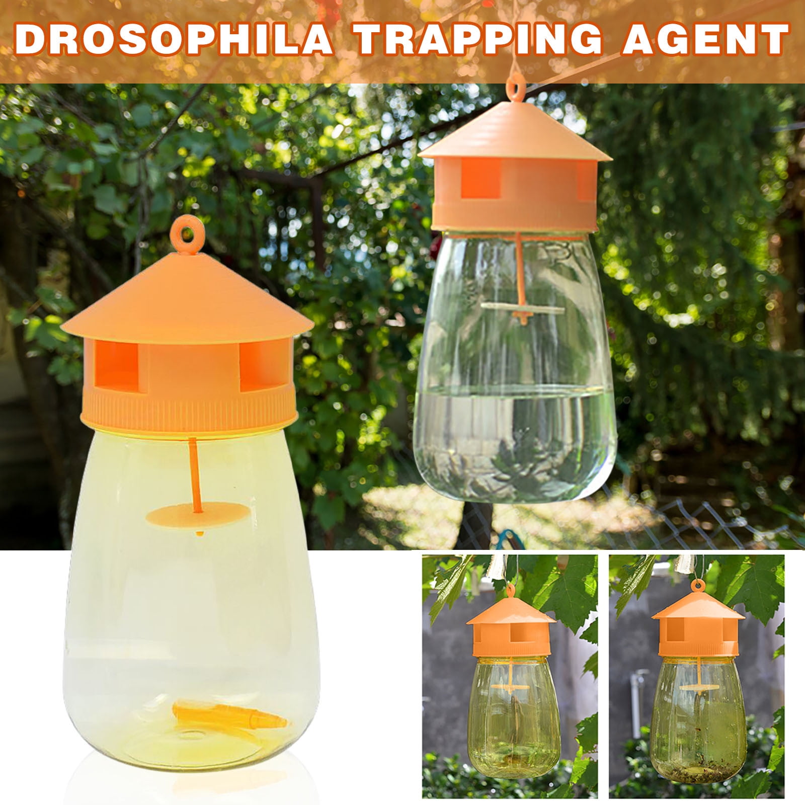 Fruit Fly Trap, Wasp Trap, Hornet Trap for Outdoor Garden, Reusable Bee ...