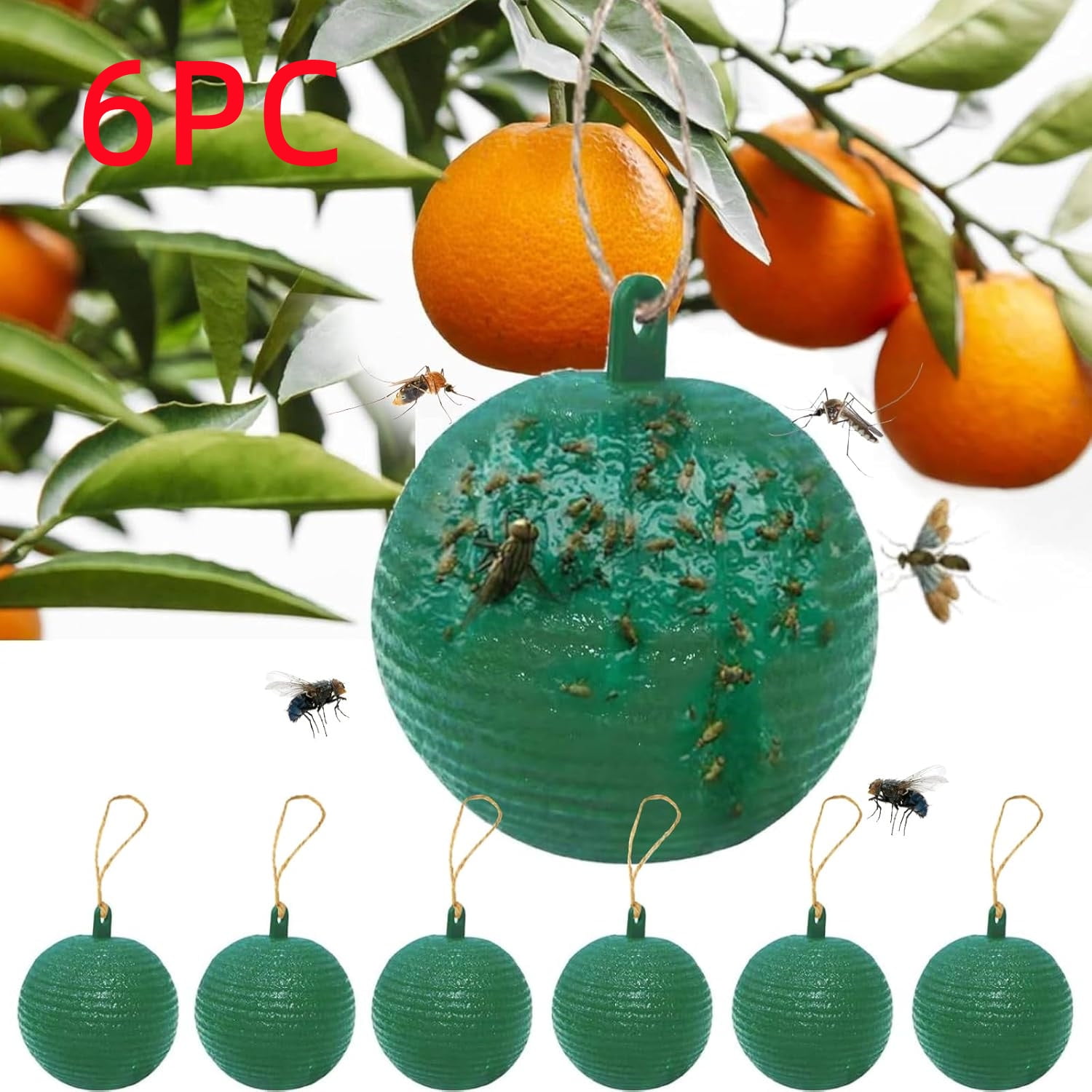 Fruit Fly Traps Ball Fly Trap Indoor, Hanging Fly Sticky Ball Fly Trap ...