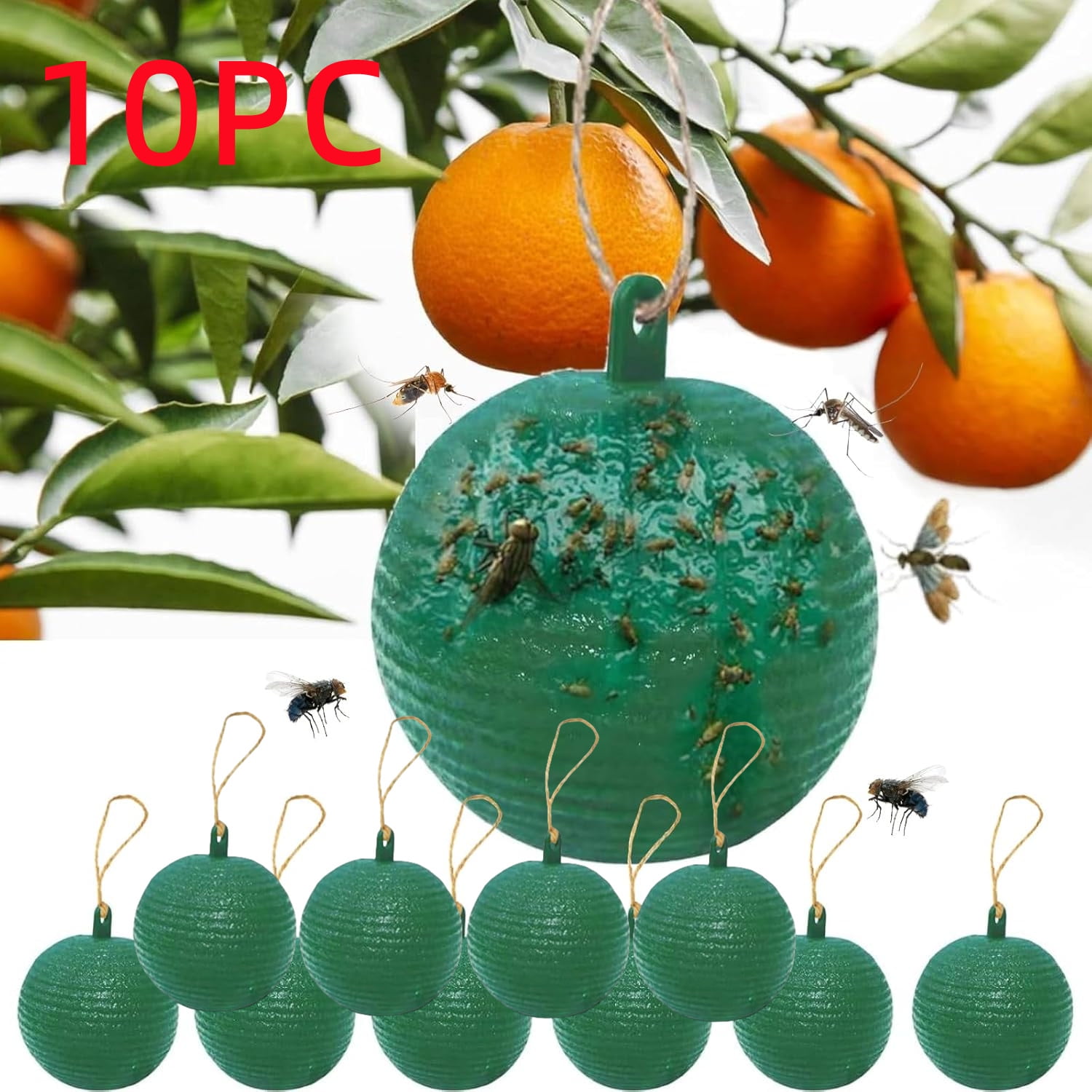 Fruit Fly Traps Ball Fly Trap Indoor, Hanging Fly Sticky Ball Fly Trap ...