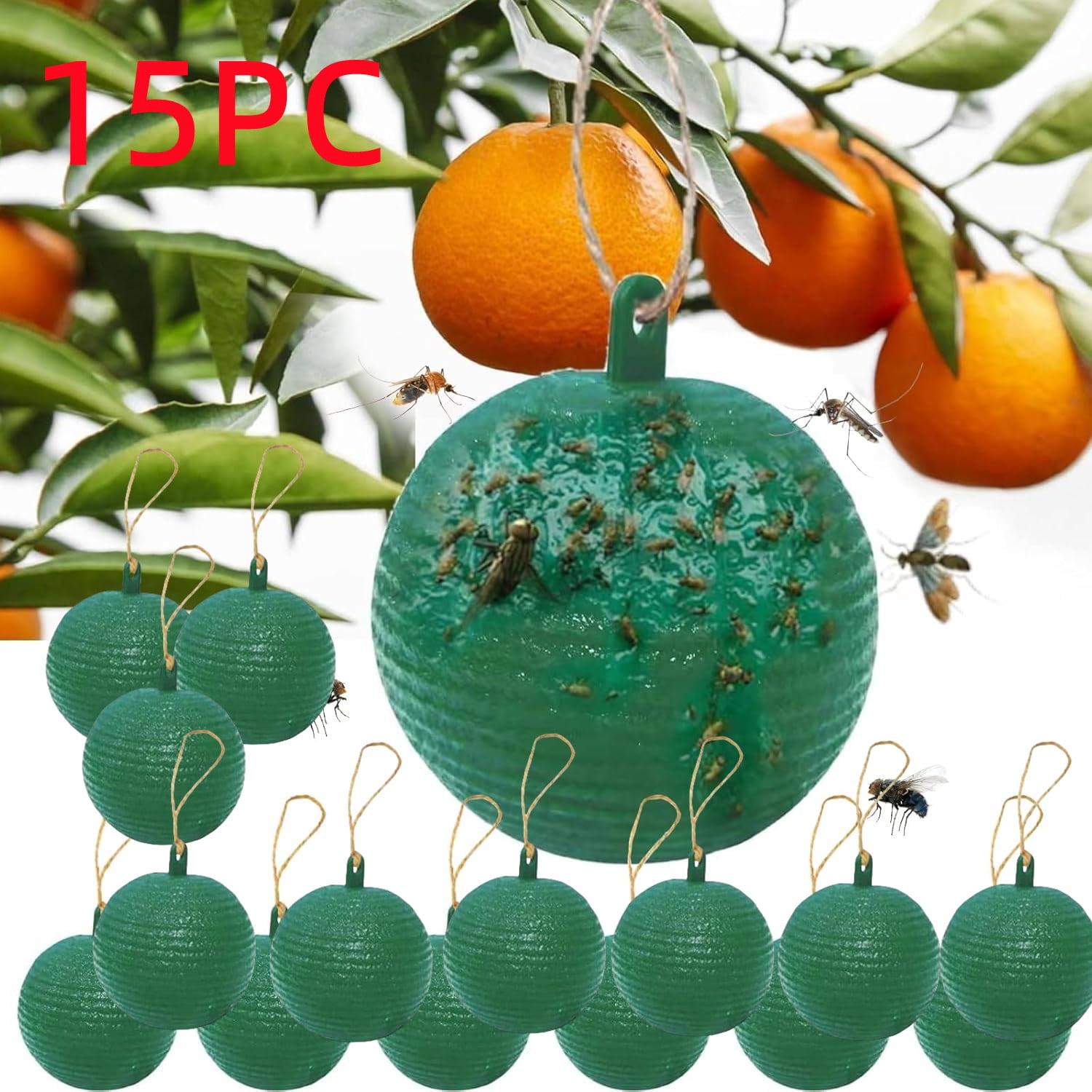 Fruit Fly Traps Ball Fly Trap Indoor, Hanging Fly Sticky Ball Fly Trap ...