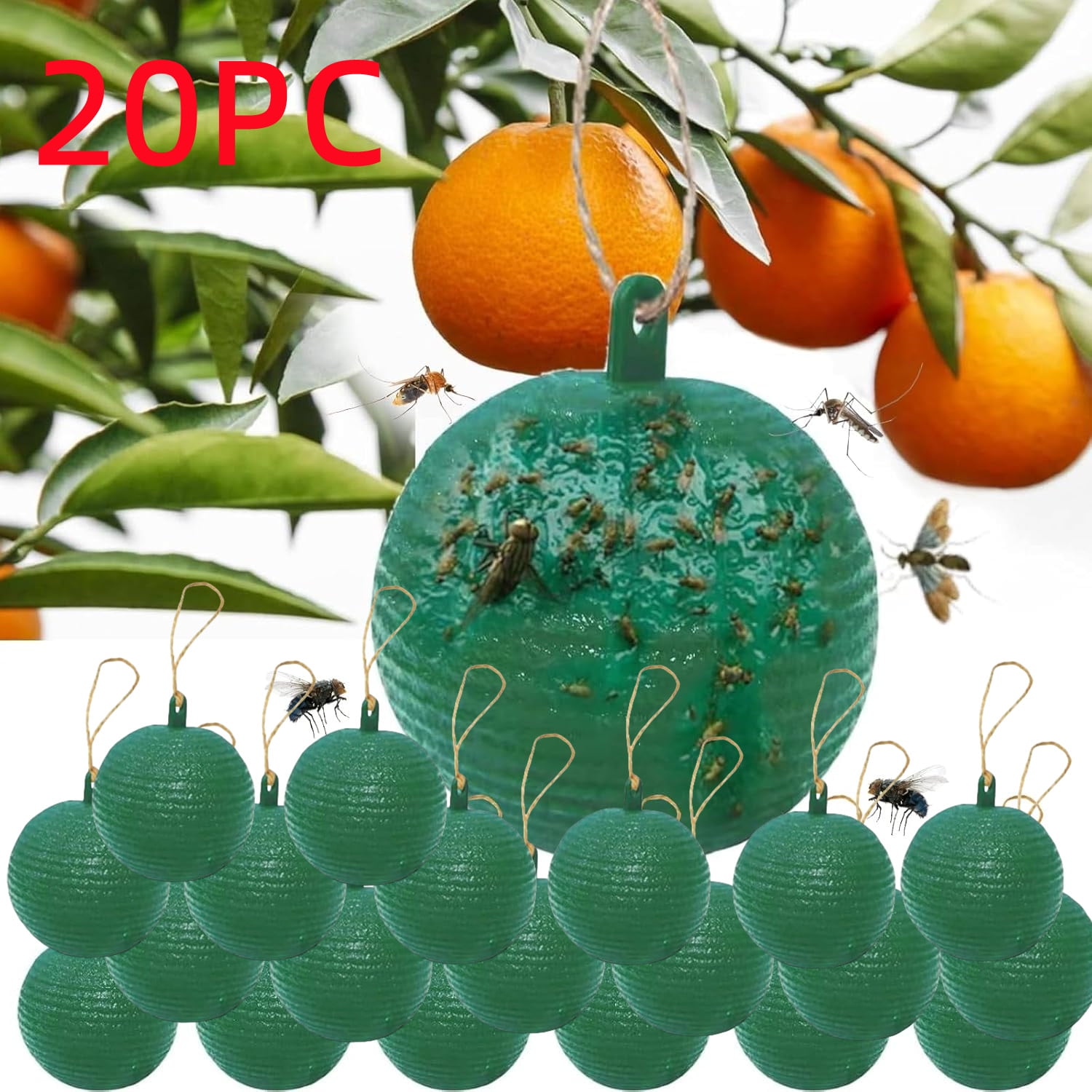 Fruit Fly Traps Ball Fly Trap Indoor, Hanging Fly Sticky Ball Fly Trap ...