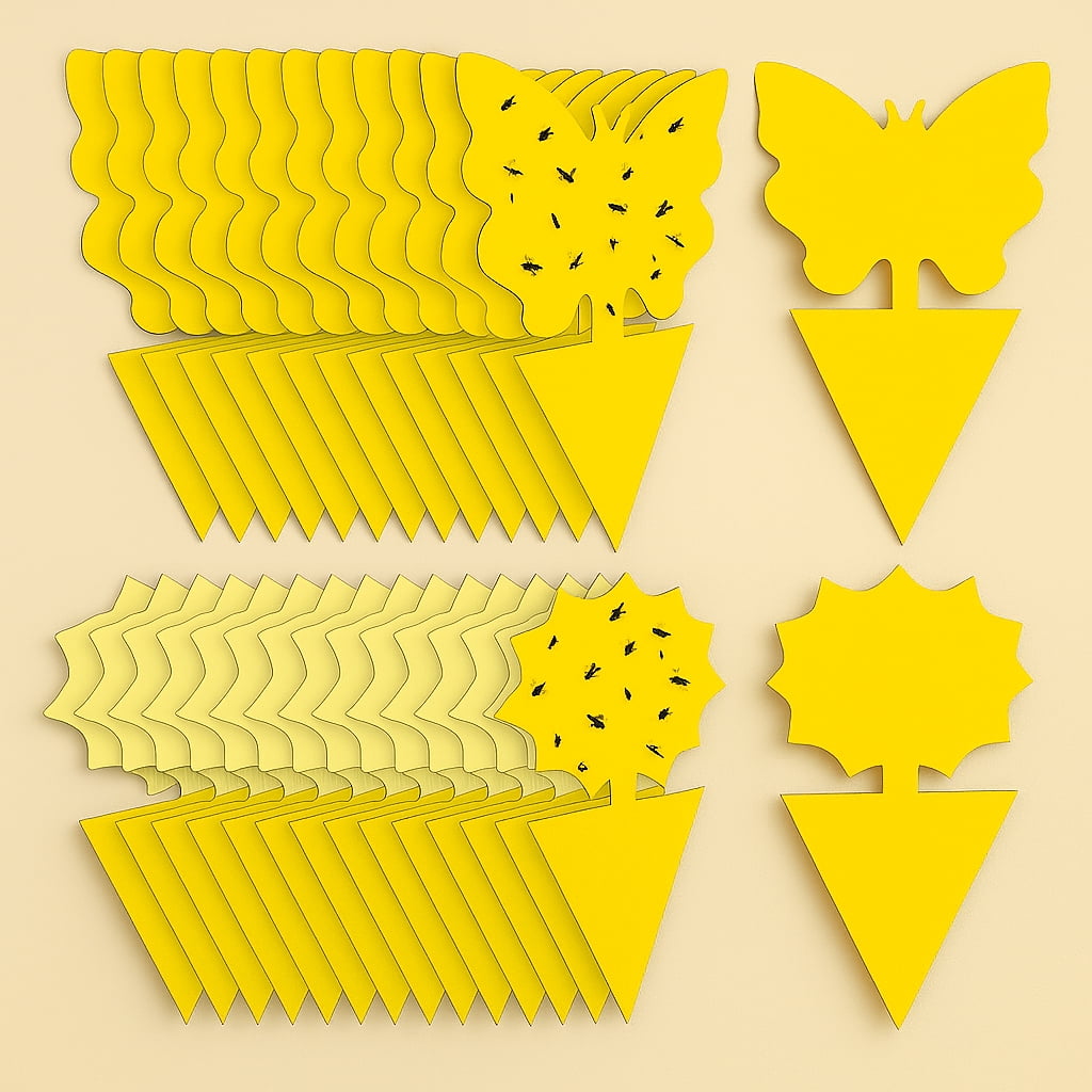 Fruit Fly Traps & Fungus Gnat Traps (36 Count) - Yellow Sticky Insect ...