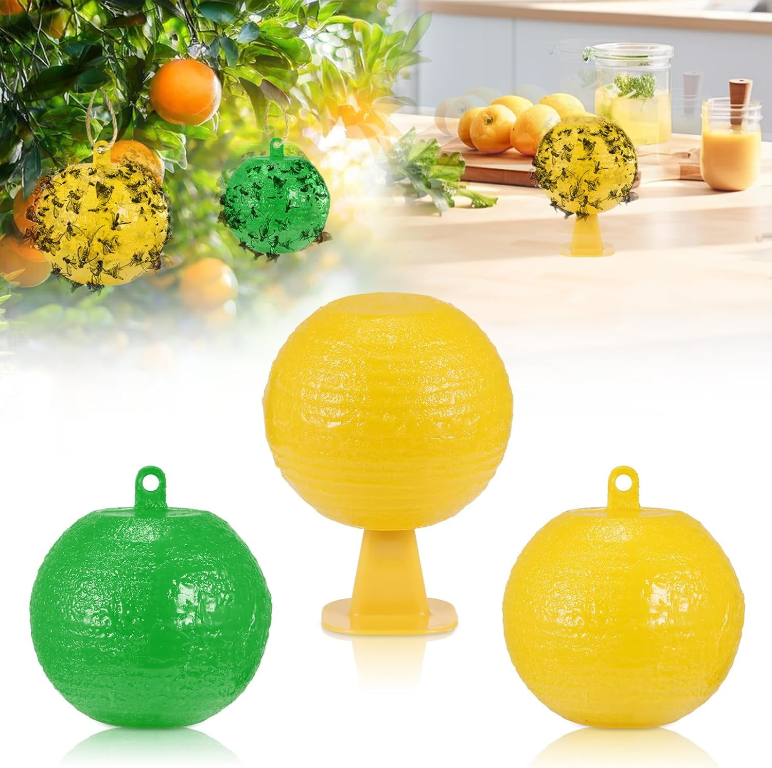 Fruit Fly Traps Sticky Traps Ball,Gnat Traps Flying Insects Traps Ball ...