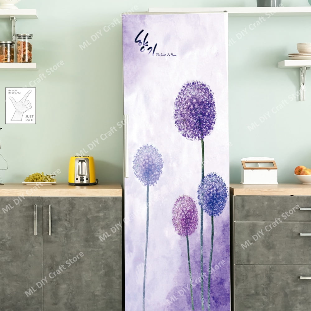 Fruit Food Self Adhesive Film Door Vinyl Kitchen Fridge Cover Stickers ...