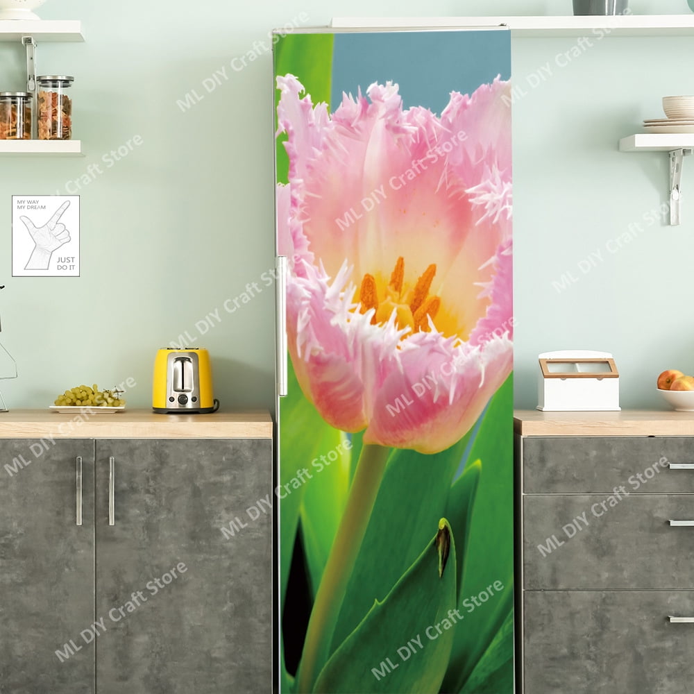 Fruit Food Self Adhesive Film Door Vinyl Kitchen Fridge Cover Stickers ...