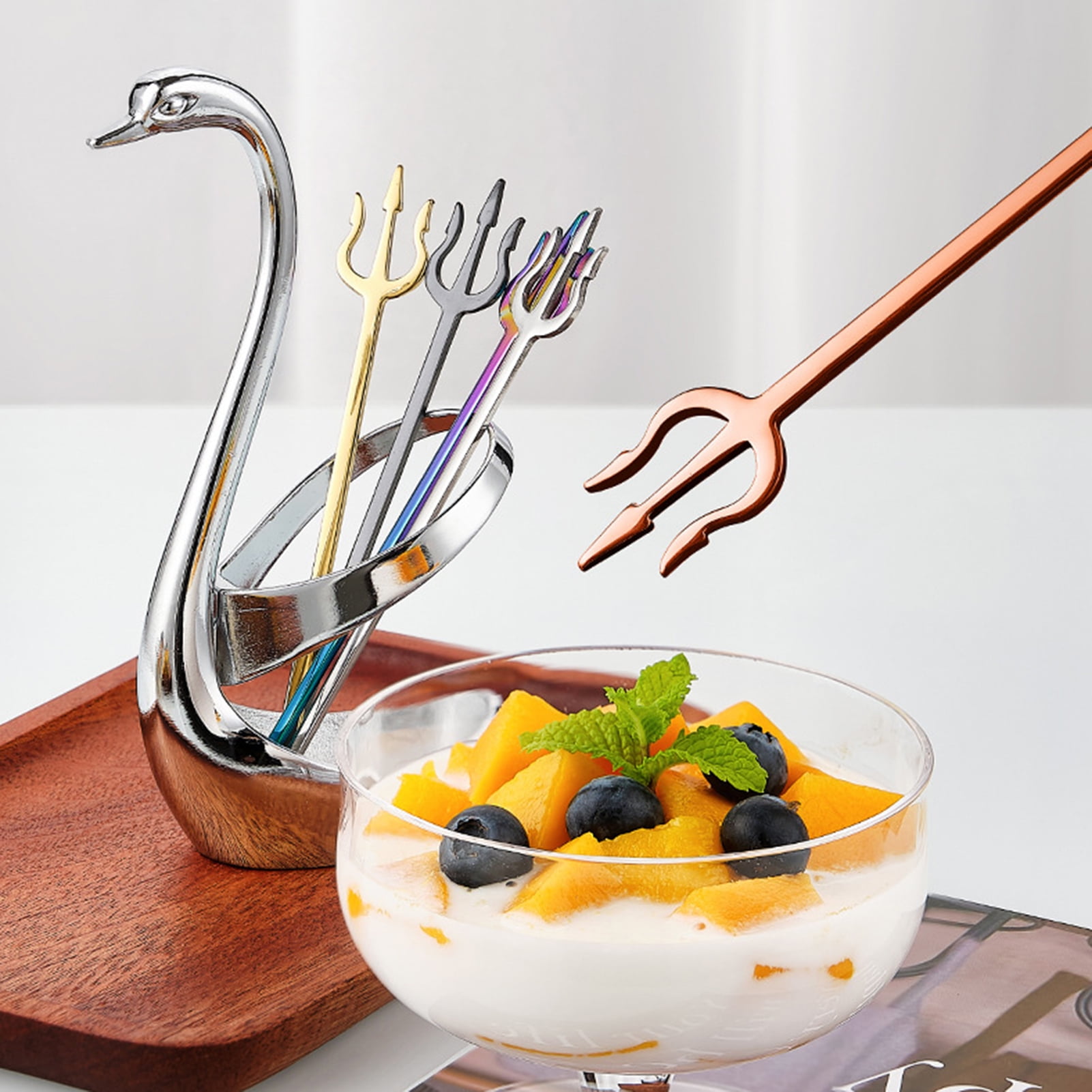 Fruit Fork Anti-rust Reused Easy to Clean Good-looking Elegant Picking ...