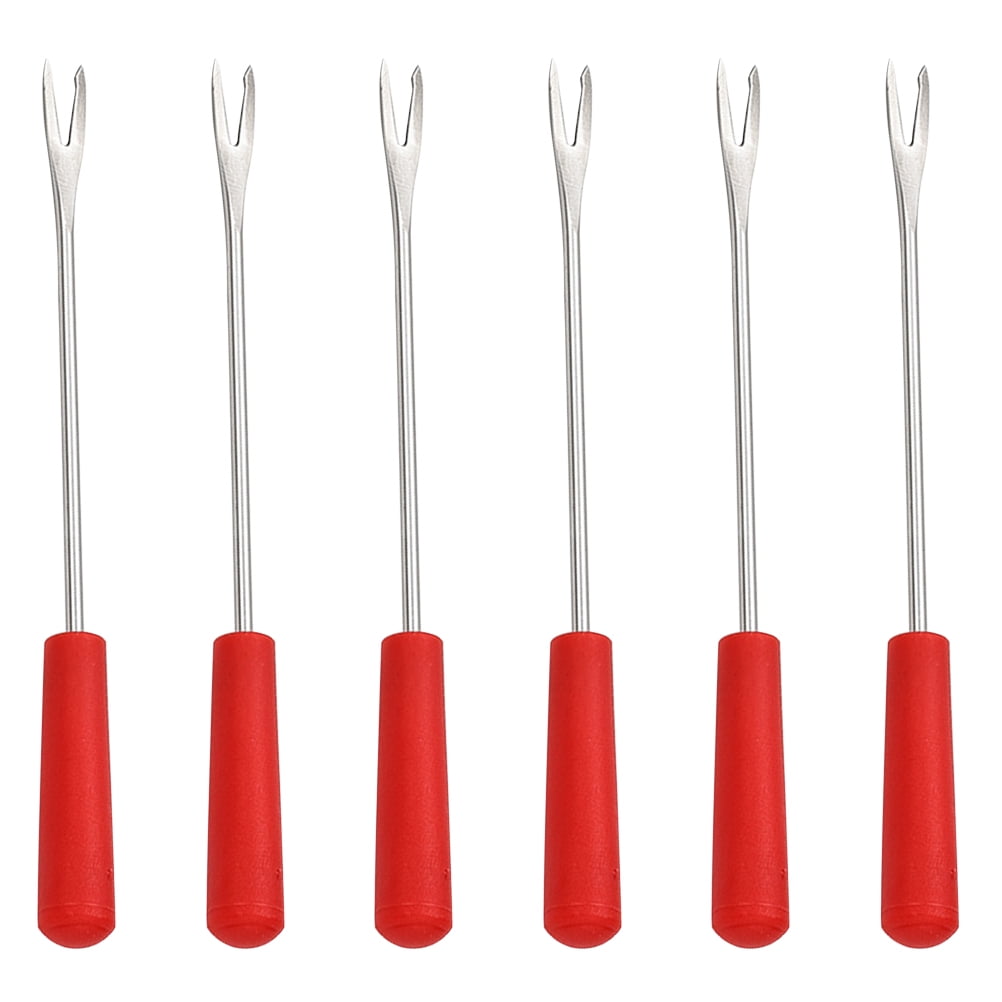Fruit Fork Barbecue 6 Pcs Small Bbq Forks Cheese Corn Rack Outdoor Red ...