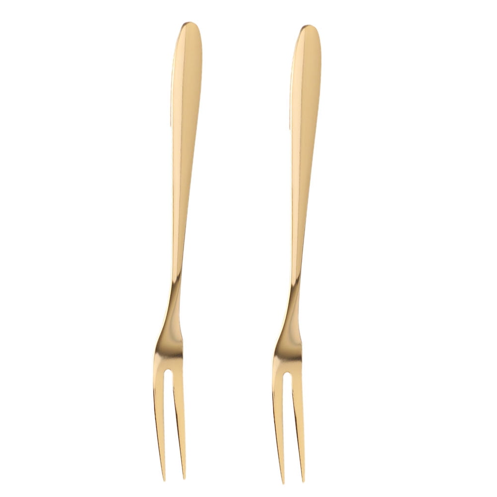 Fruit Fork Metal Appetizer Picks Salad Serving Utensils 2 Pcs Tableware ...