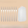 Fruit Forks, Stainless Steel Mini Forks with Wooden Handle, 10-Piece ...